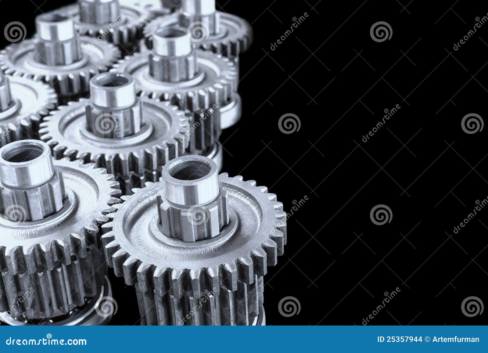 Close up gears on black stock photo. Image of mechanism - 25357944