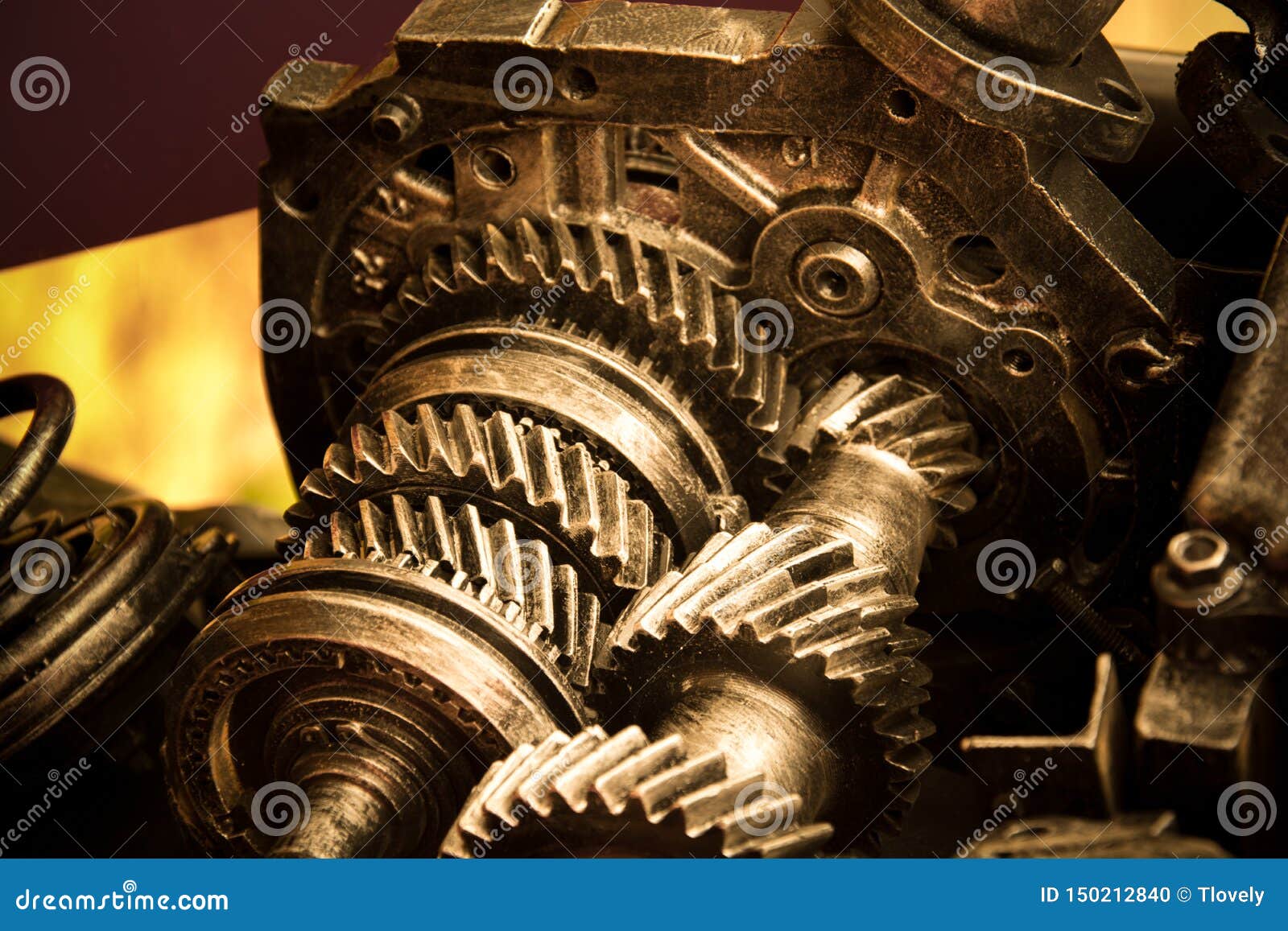 Close-up gears of engine stock photo. Image of dirty - 150212840