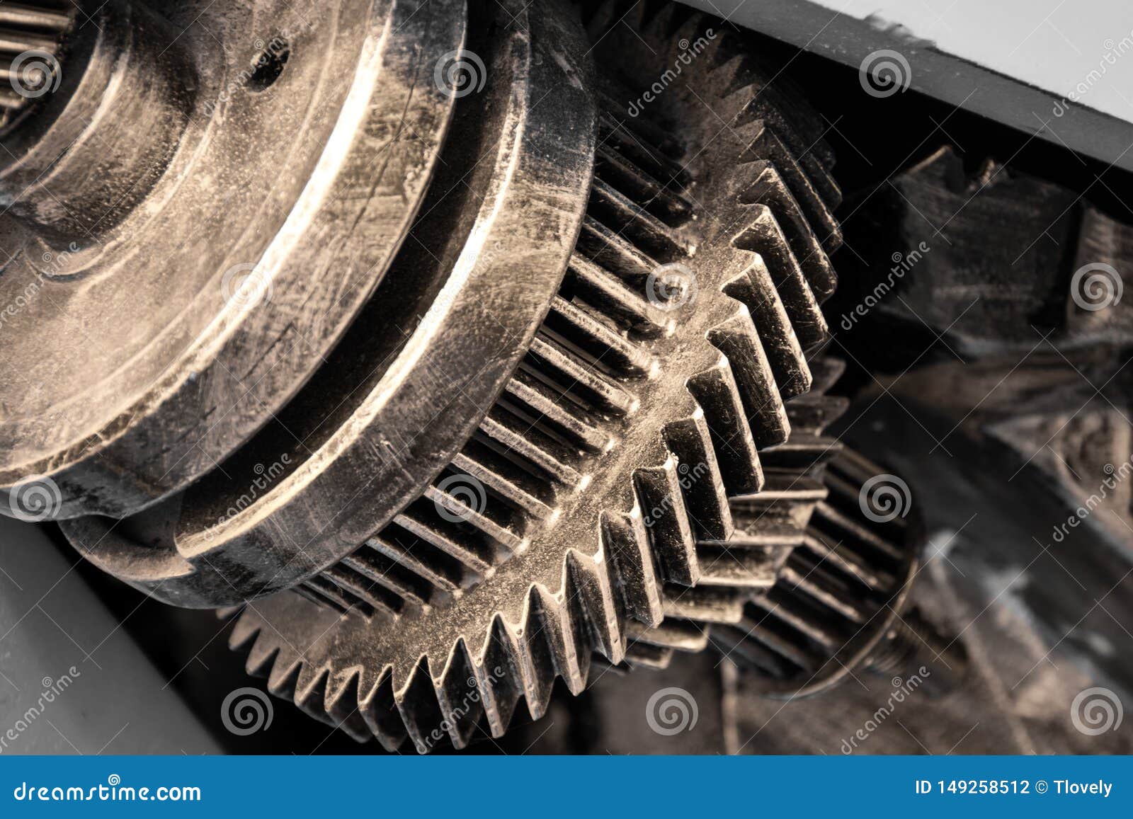 Close-up gears of engine stock photo. Image of equipment - 149258512