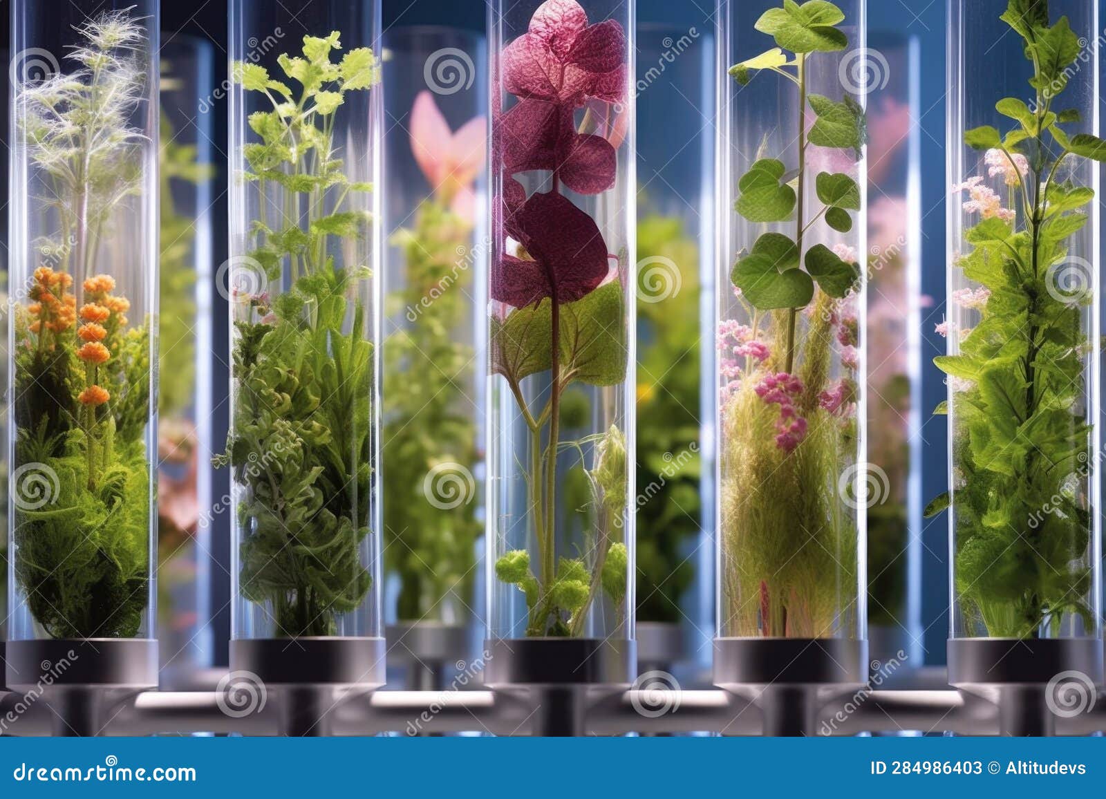 Close-up of Genetically Modified Plants in Test Tubes Stock ...