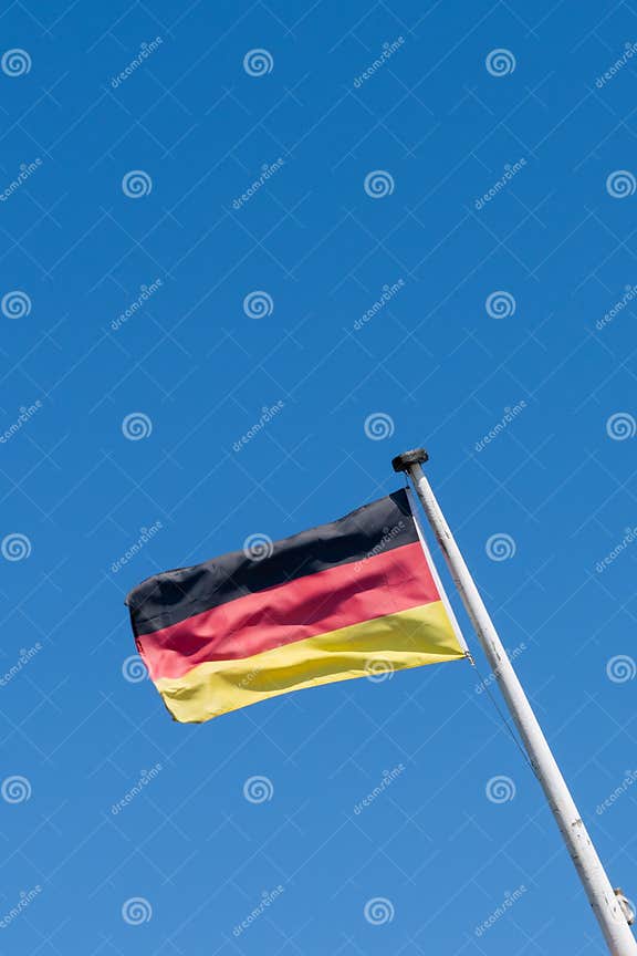 Close Up of a German Flag Flying in the Wind Stock Photo - Image of ...
