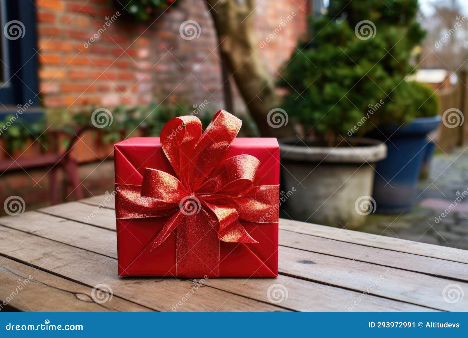 Close-up of a Gift Box on a Home Doorstep Stock Image - Image of gift ...