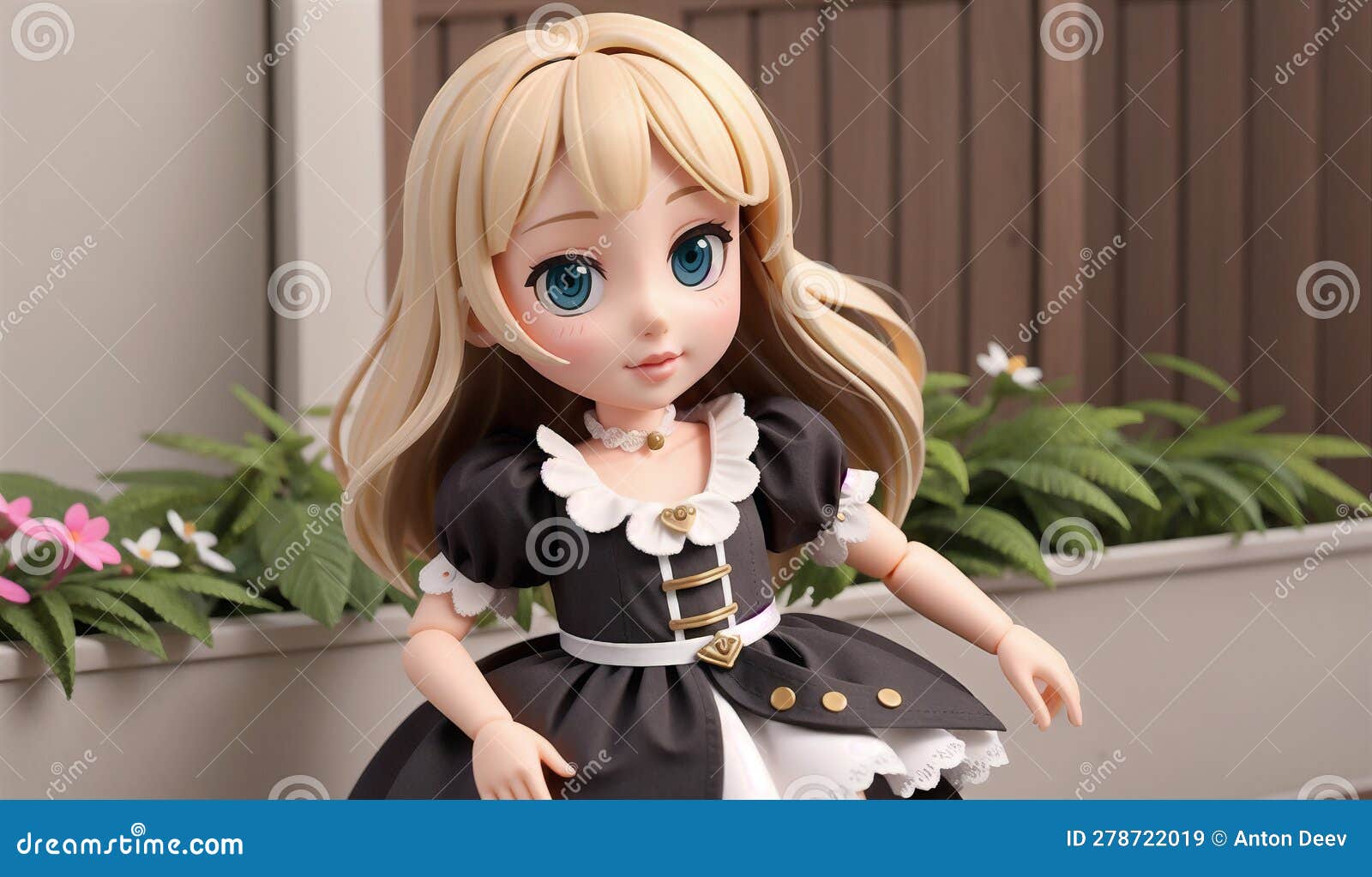 Close-up of a Girl Doll Toy. Generative AI. Stock Illustration ...