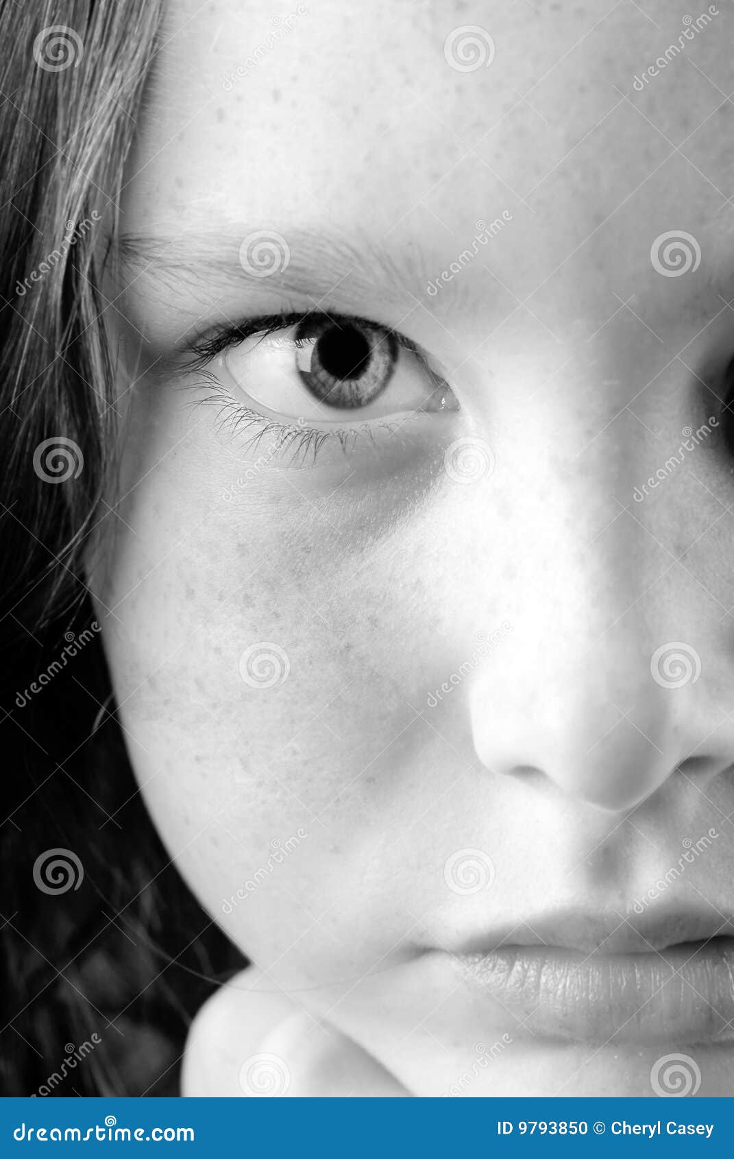 Close up of girl s eye stock photo. Image of emotion, freckle - 9793850