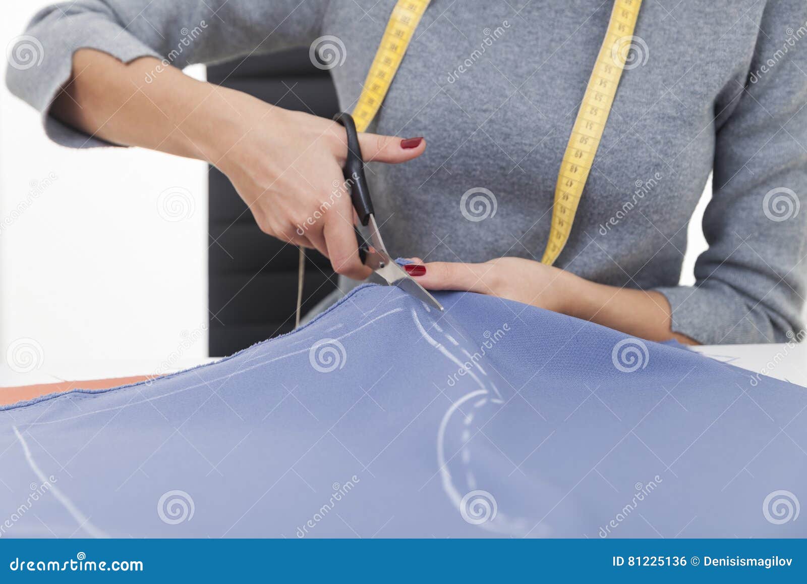 Close Up of Girl`s Hands Cutting Out a Pattern Stock Photo - Image of ...