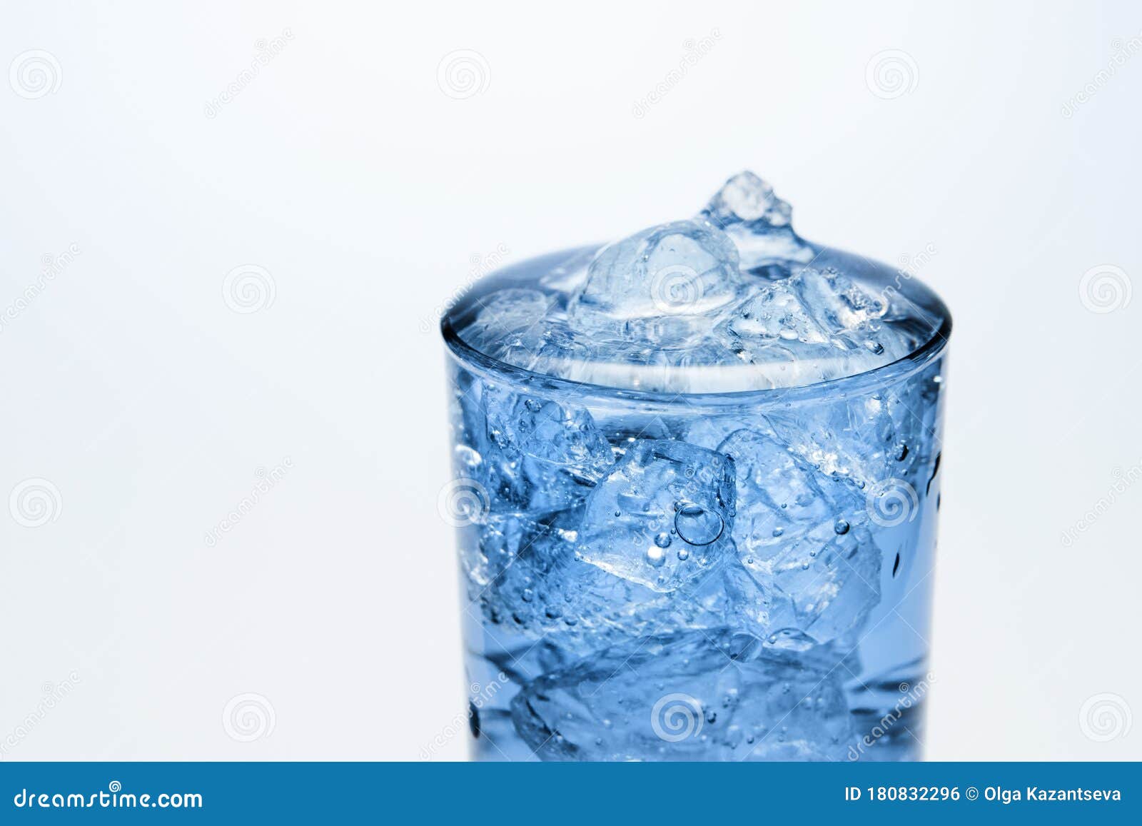 Close-up of a Glass Cup Filled with Ice and Water. Stock Photo - Image ...