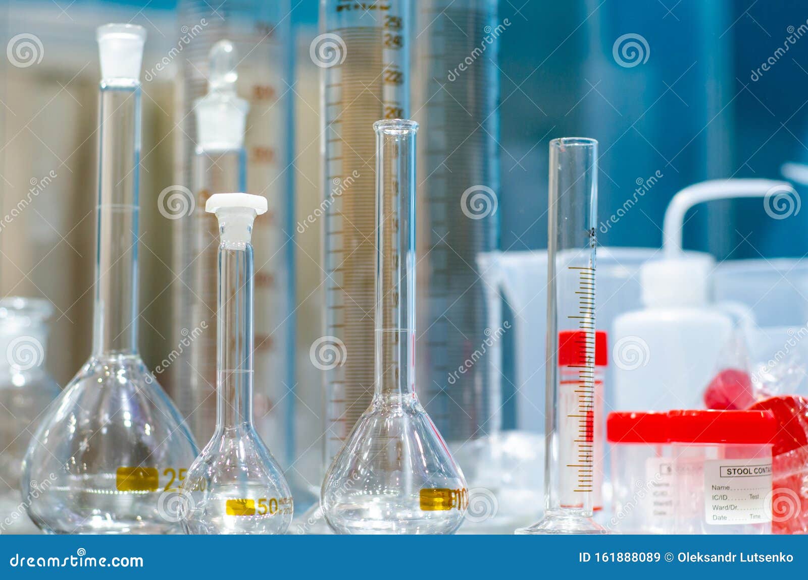 Close-up of Glass Flask Laboratory Equipments Stock Image - Image of ...