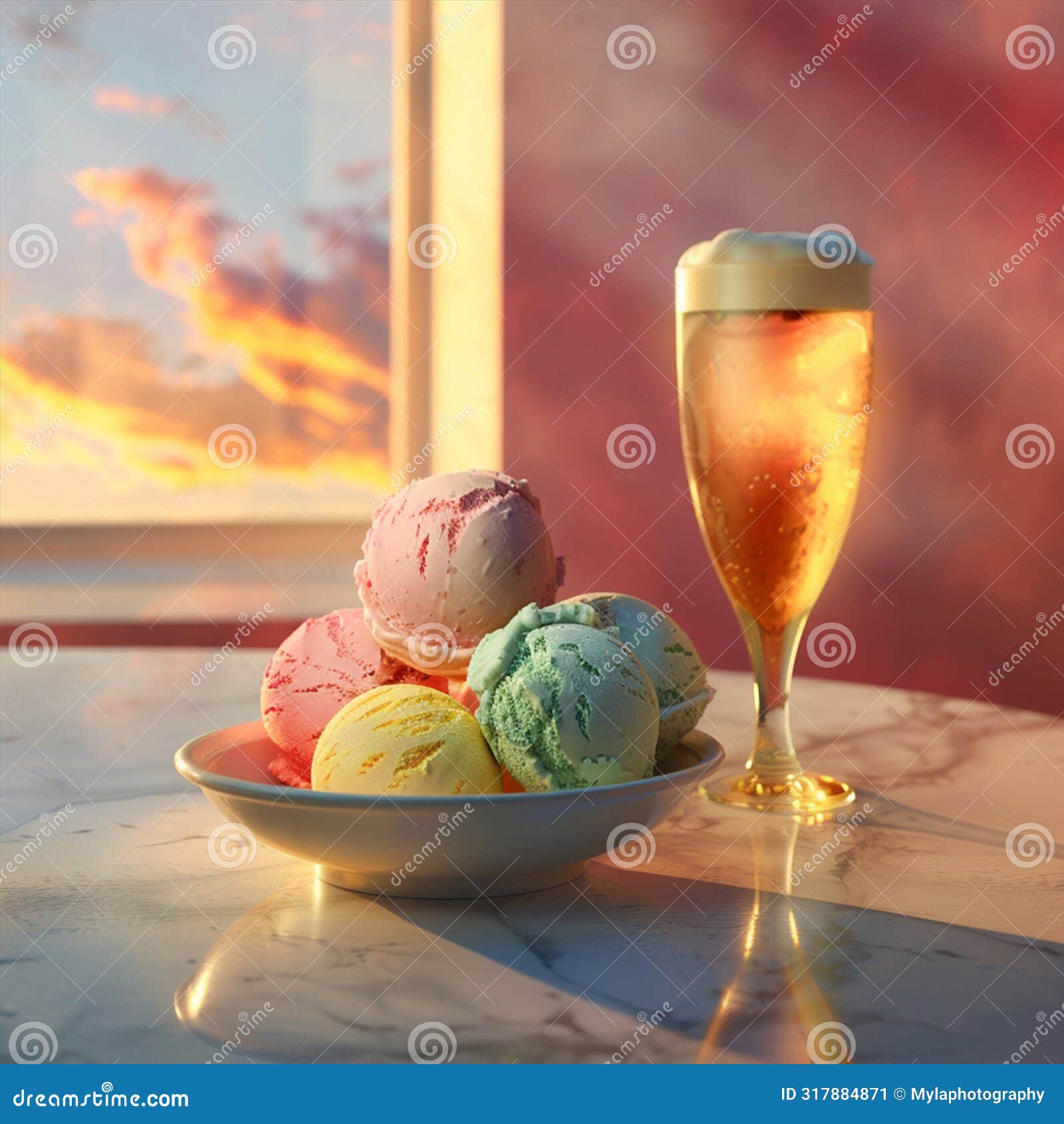 A Close Up Of A Glass Full Of Liquid With Orange Juice, AI Stock Photo ...