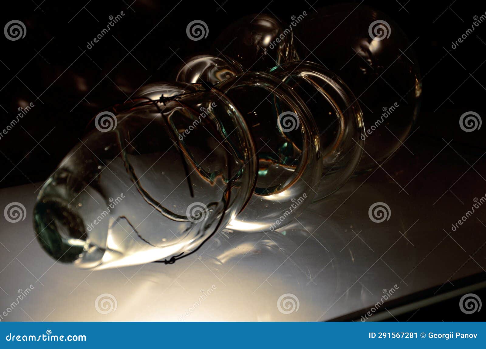 A Close Up of a Glass Object. Artificial Lighting Stock Image - Image ...