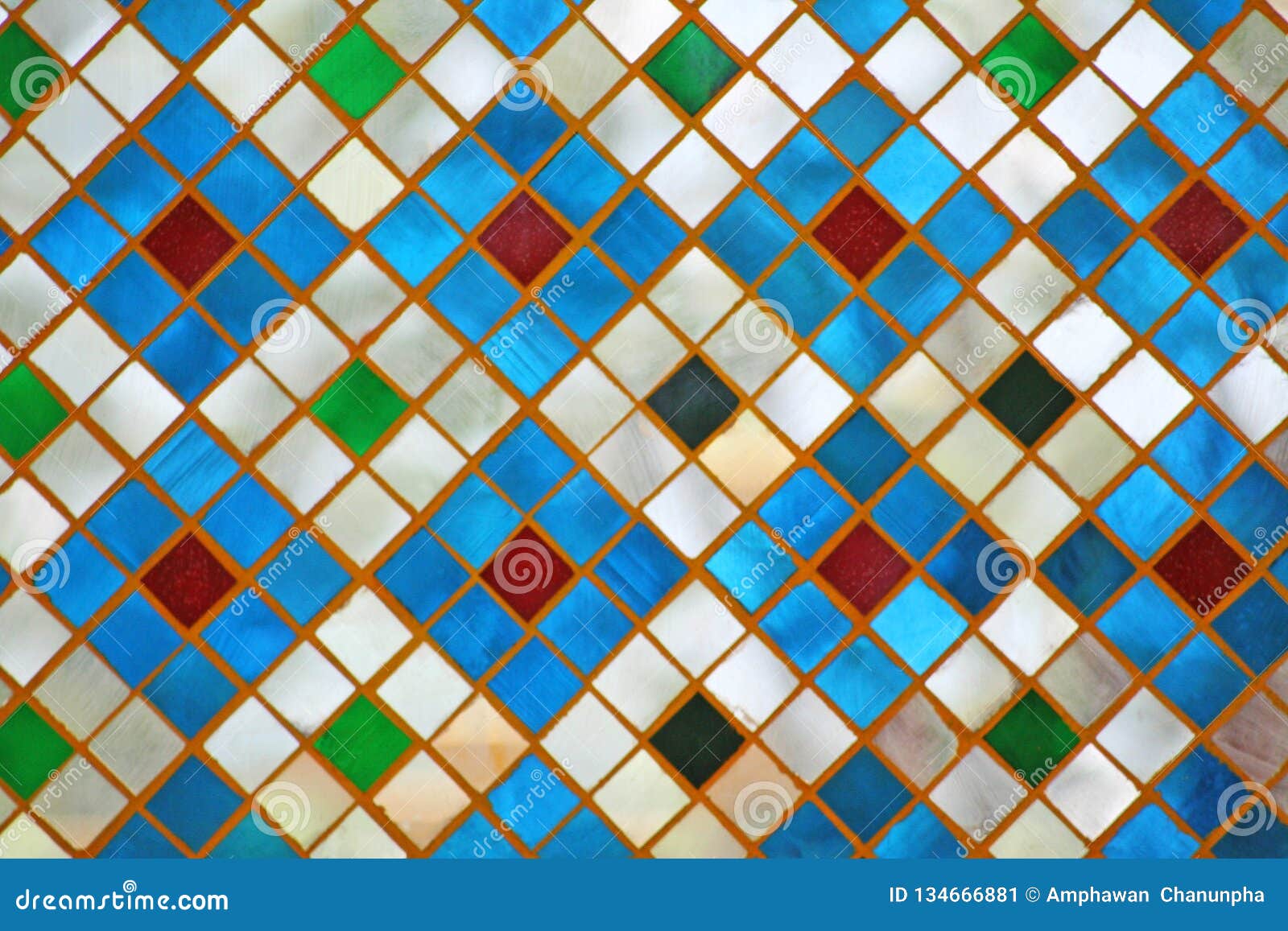 Glass Pattern Wall in Thai Temple Stock Image - Image of multicolor ...