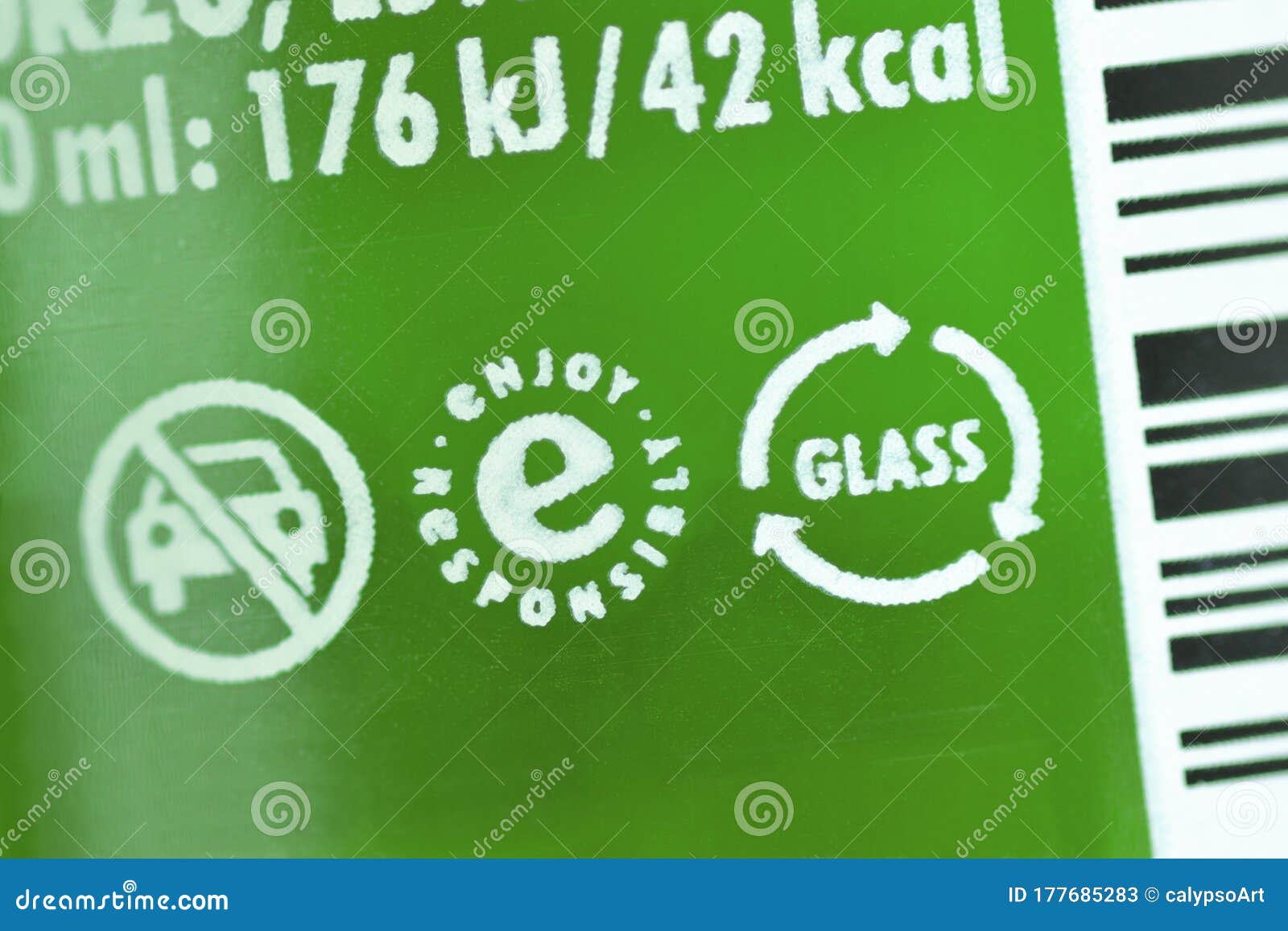 Close-up of Glass Recycling Symbol Stock Image - Image of trash, close ...