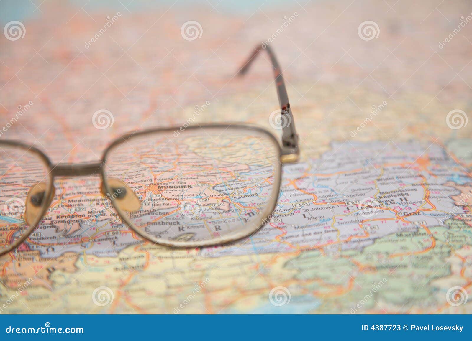 Close-up Of Glasses On Map Picture. Image: 4387723