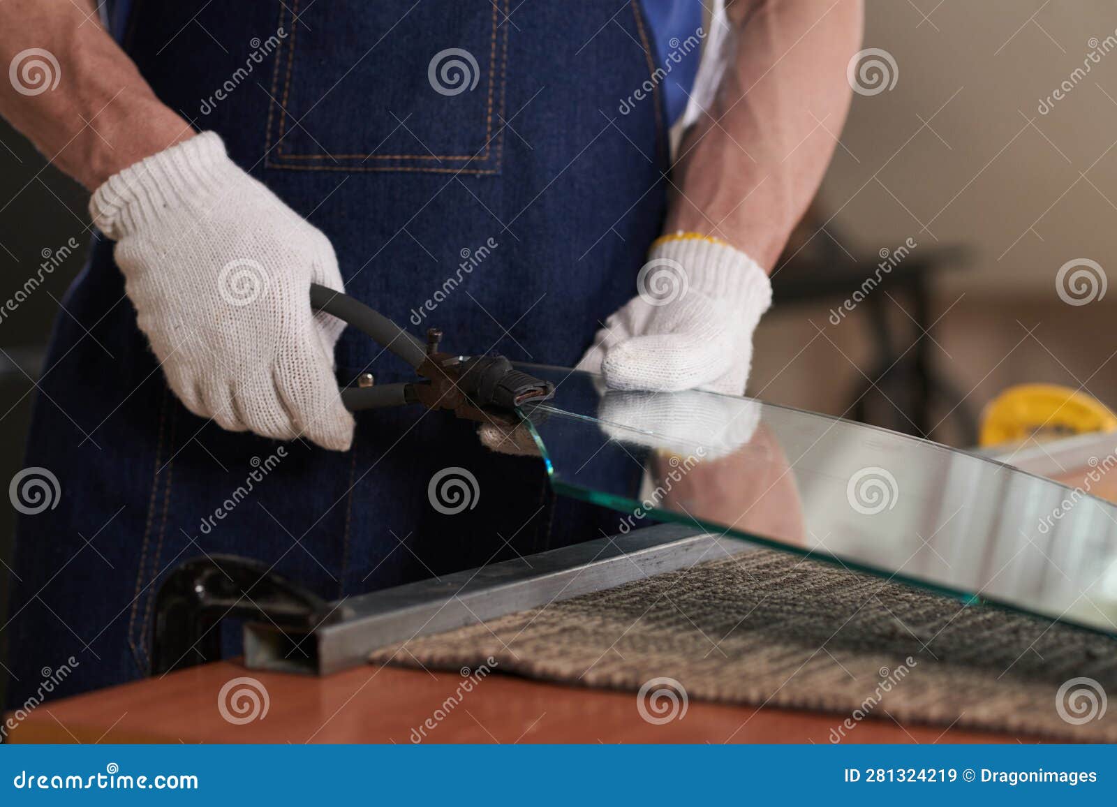 Glassworker Making Shape from Glass Stock Image - Image of professional ...