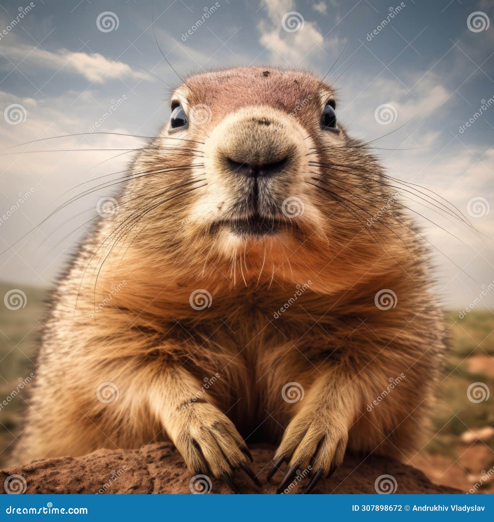 Close-Up Glimpse of a Gopher, Captivating Portrait Stock Illustration ...