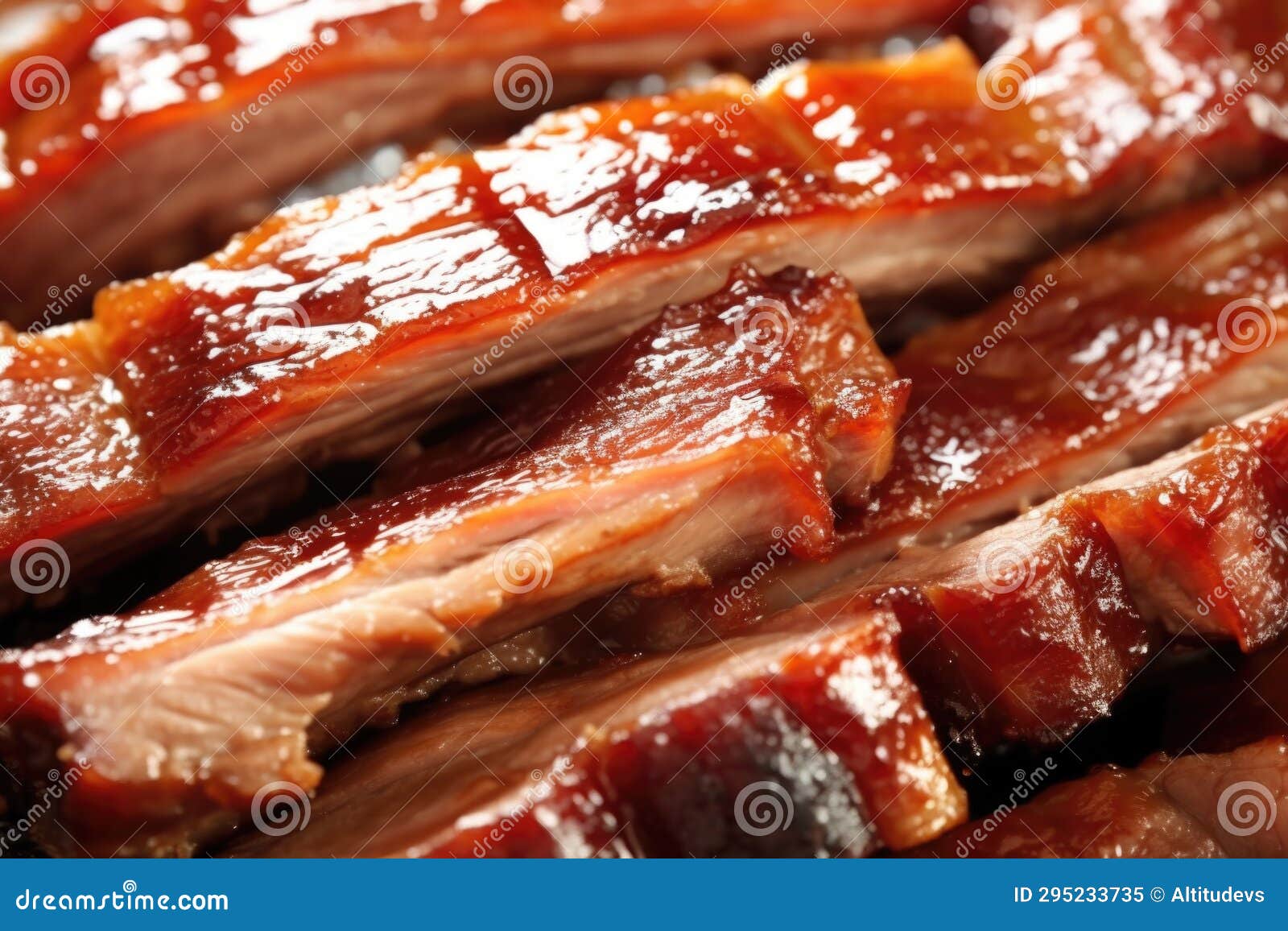 Close-up of Glossy, Shiny Glazed Pork Ribs Stock Image - Image of shiny ...