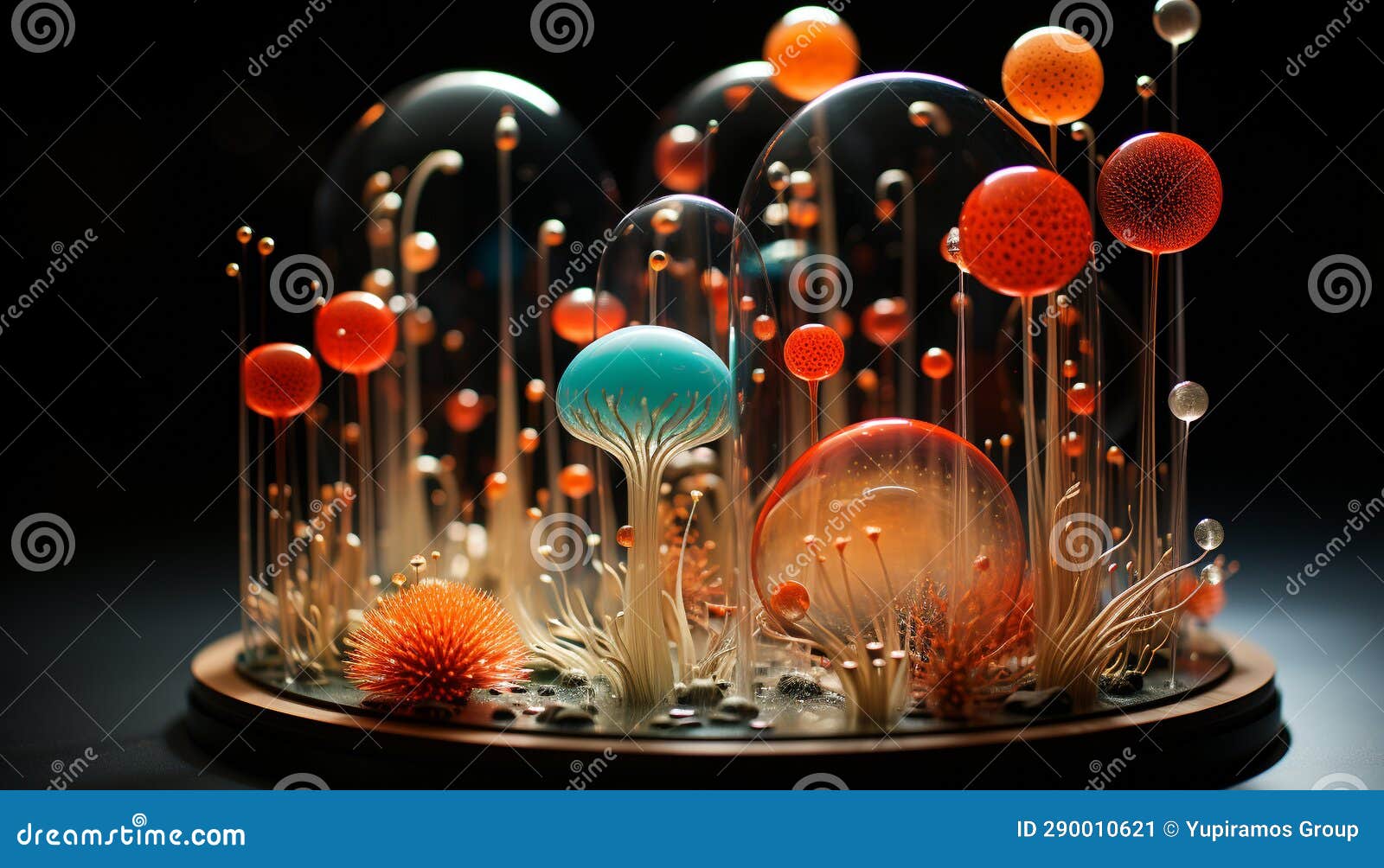 Close Up of a Glowing Blue Plant Cell in a Dark Background Generated by ...