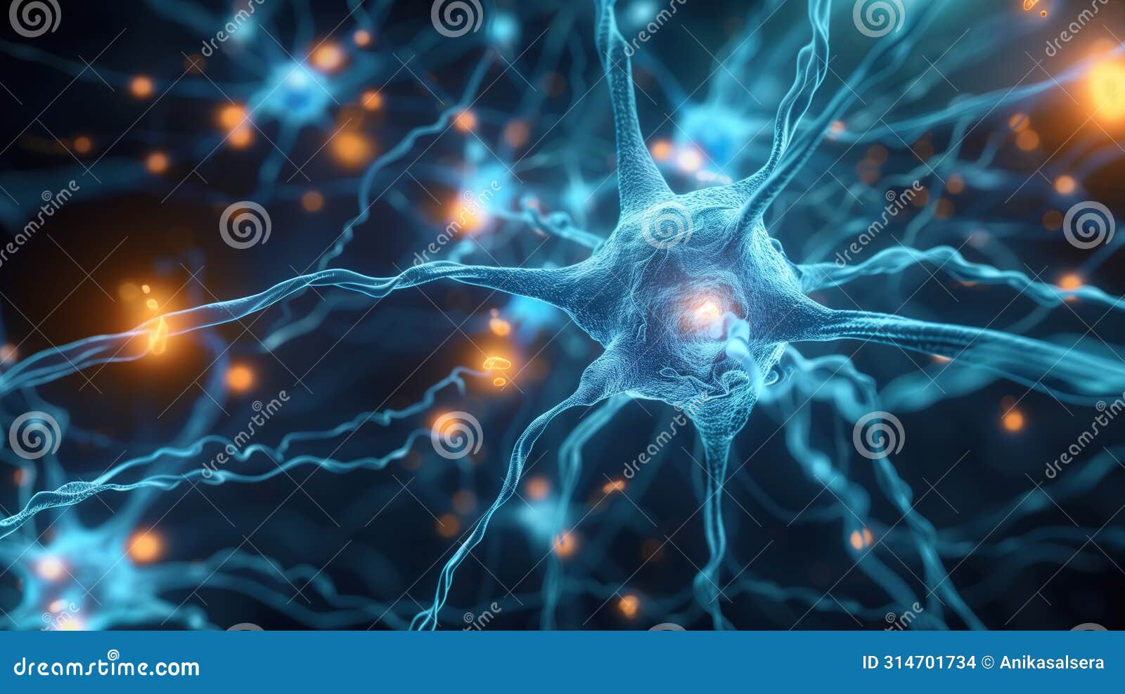 Close-up Of Glowing Brain Neurons. Neural Network Of The Brain, Neural ... Close-up Of Glowing Brain Neurons. Neural Network Of The Brain, Neural ...