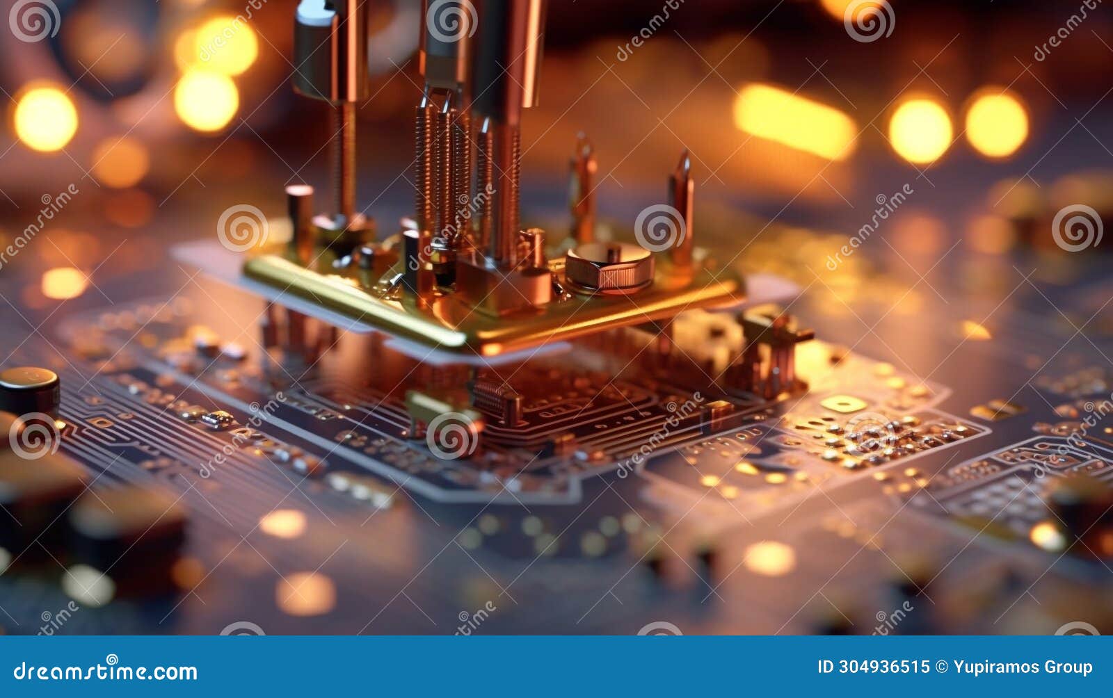 Close Up of a Glowing Computer Chip, Part of the Semiconductor Industry ...