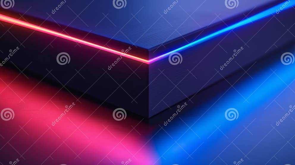 Close-up of a Glowing Device with Neon Lights Stock Image - Image of ...