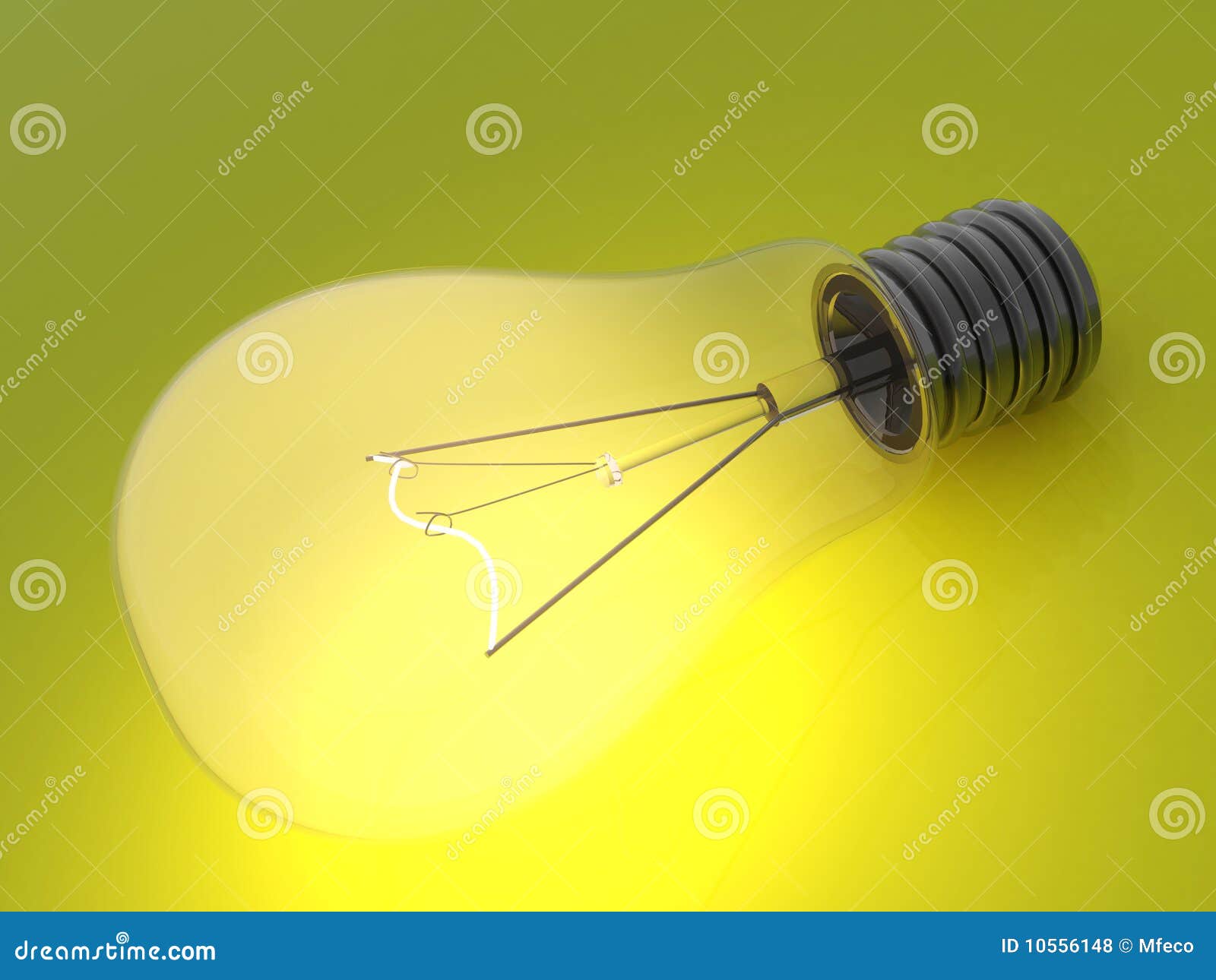 Close Up of a Glowing Lightbulb Stock Illustration - Illustration of ...