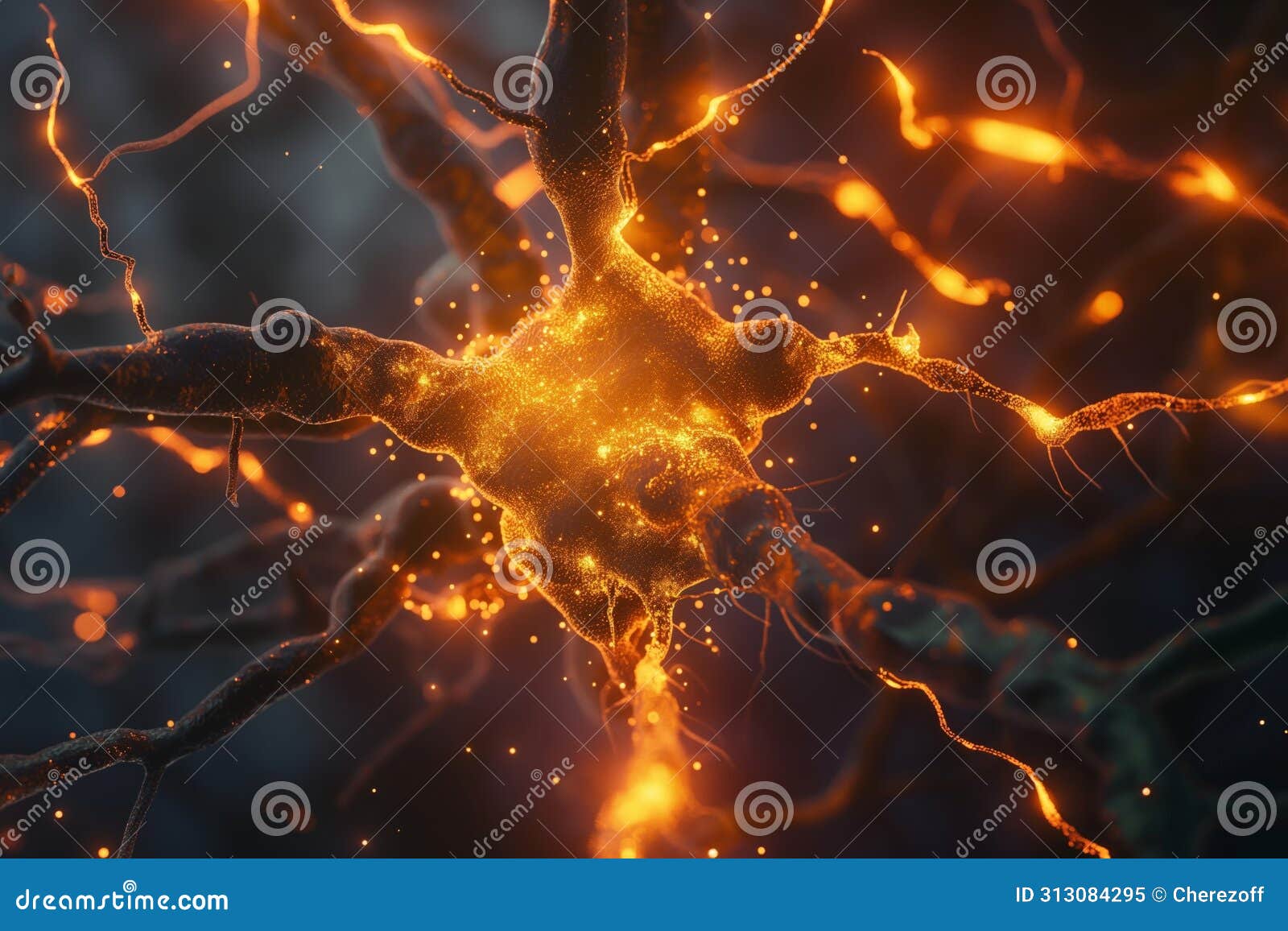 Active Neuron Synapse stock image. Image of research - 313084295