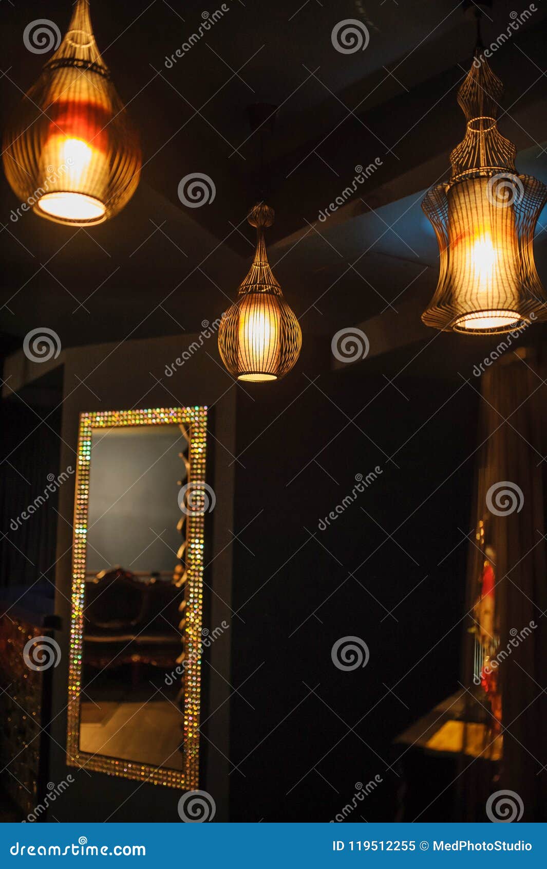 Gold Art Retro Antique Ceiling Light Stock Image - Image of decoration ...