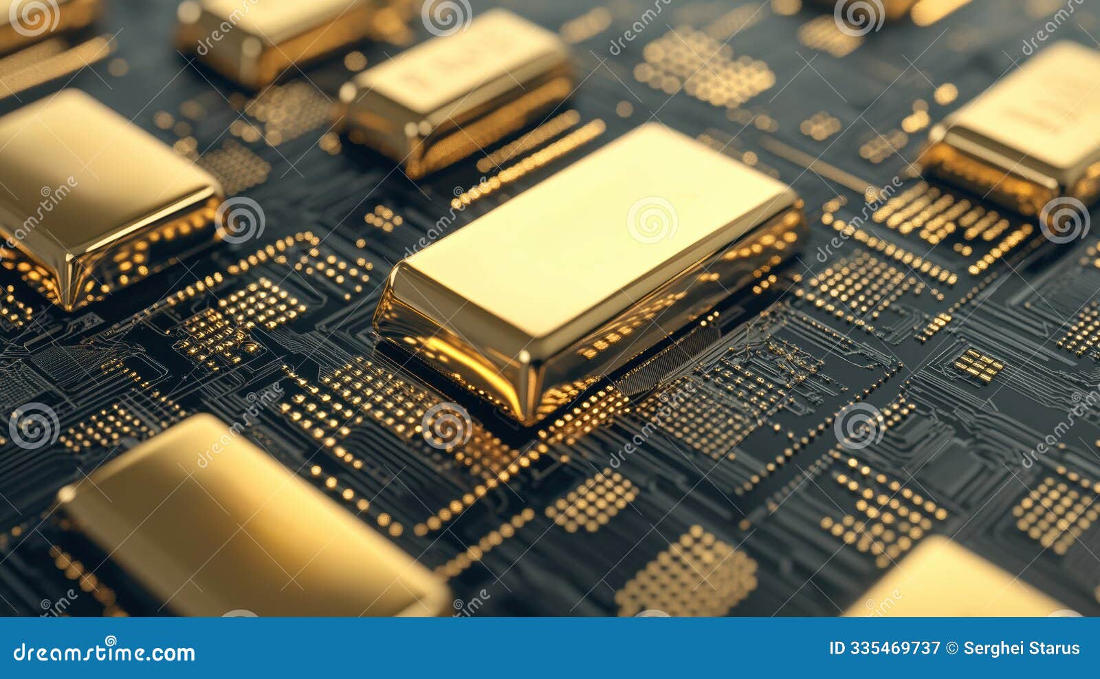 A Close Up of Gold Bars on a Computer Motherboard, AI Stock Image ...