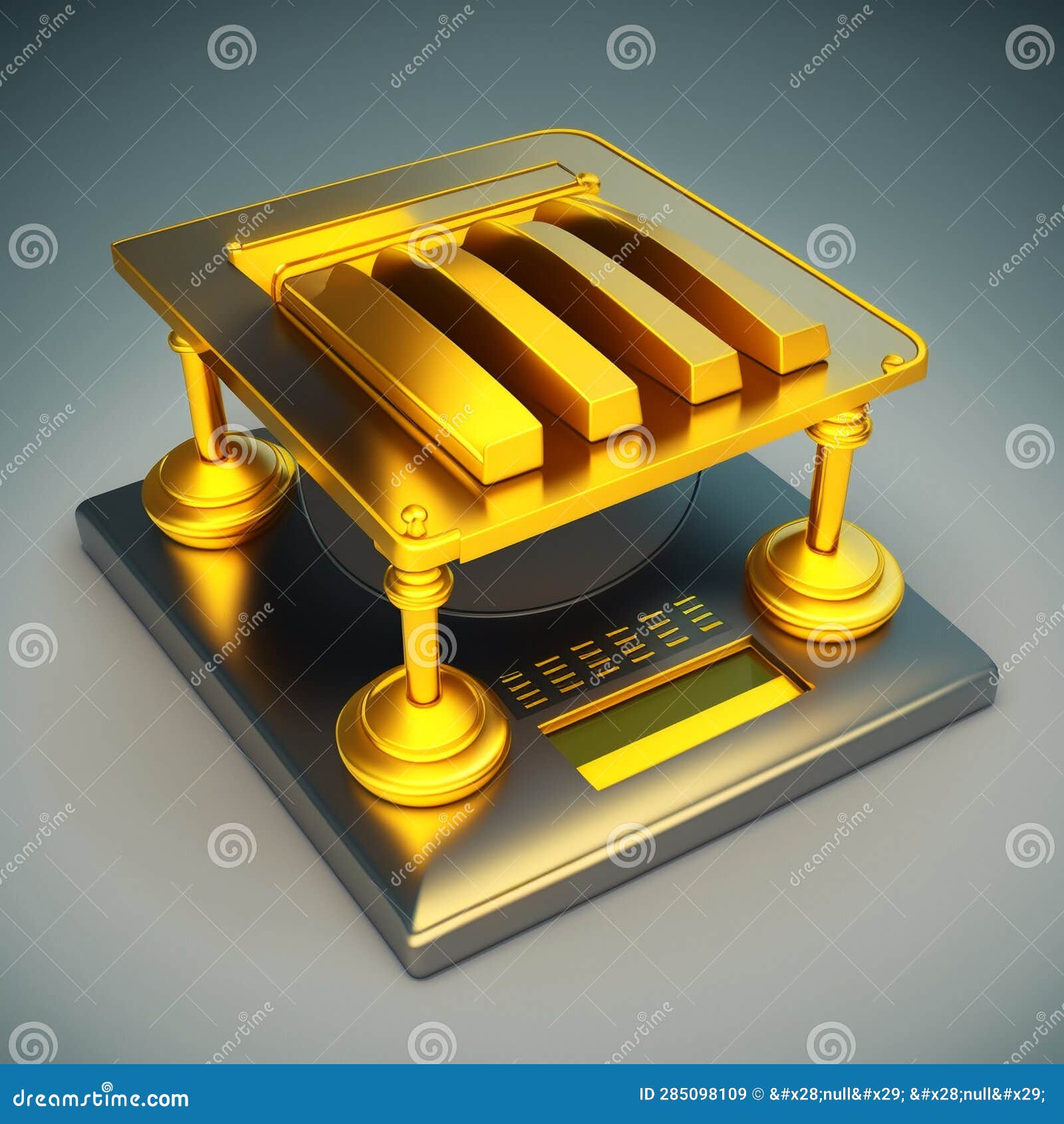 Close-up of Gold Bars on the Scales, Generative AI Stock Illustration ...