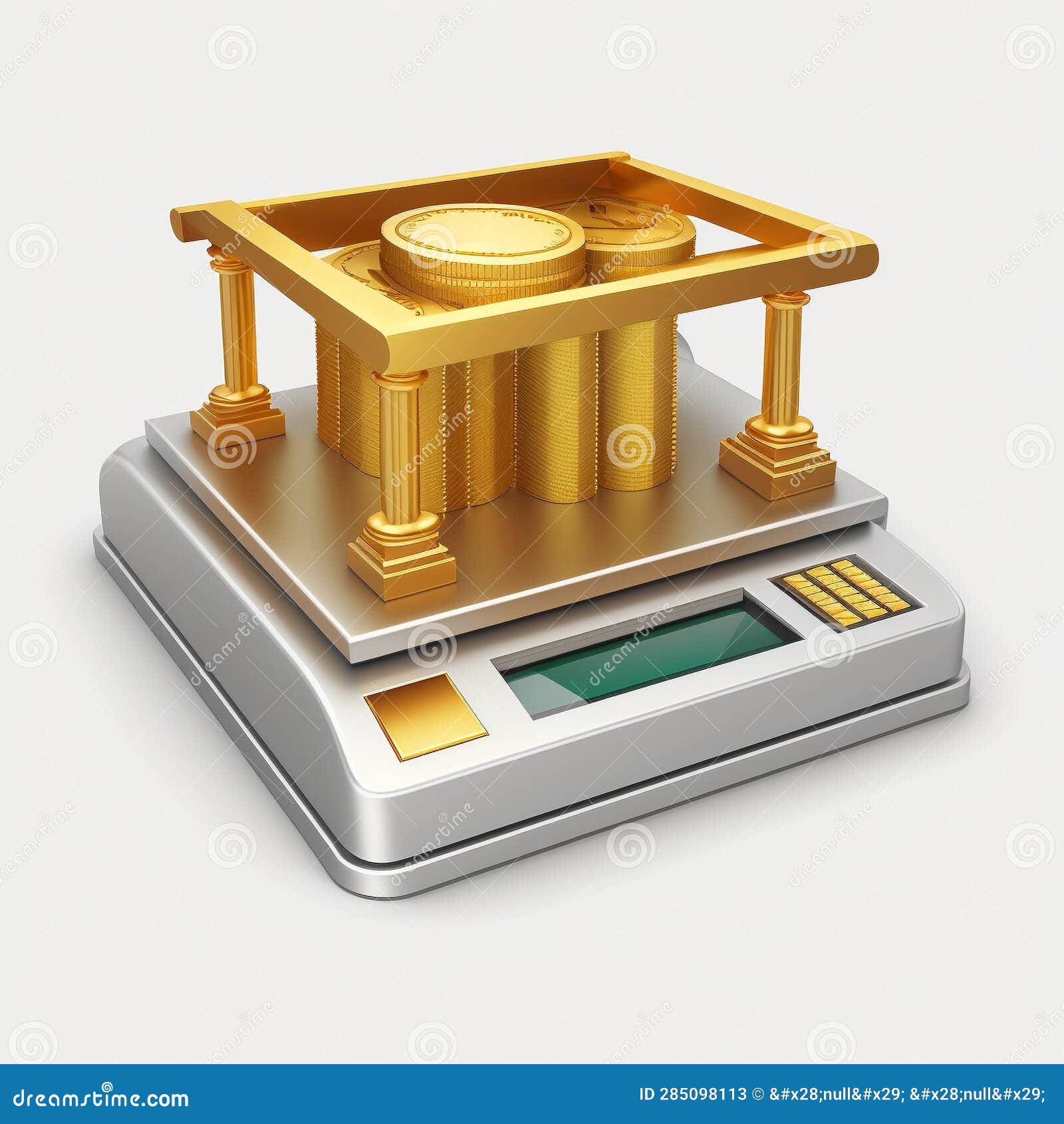 Close-up of Gold Bars on the Scales, Generative AI Stock Illustration ...