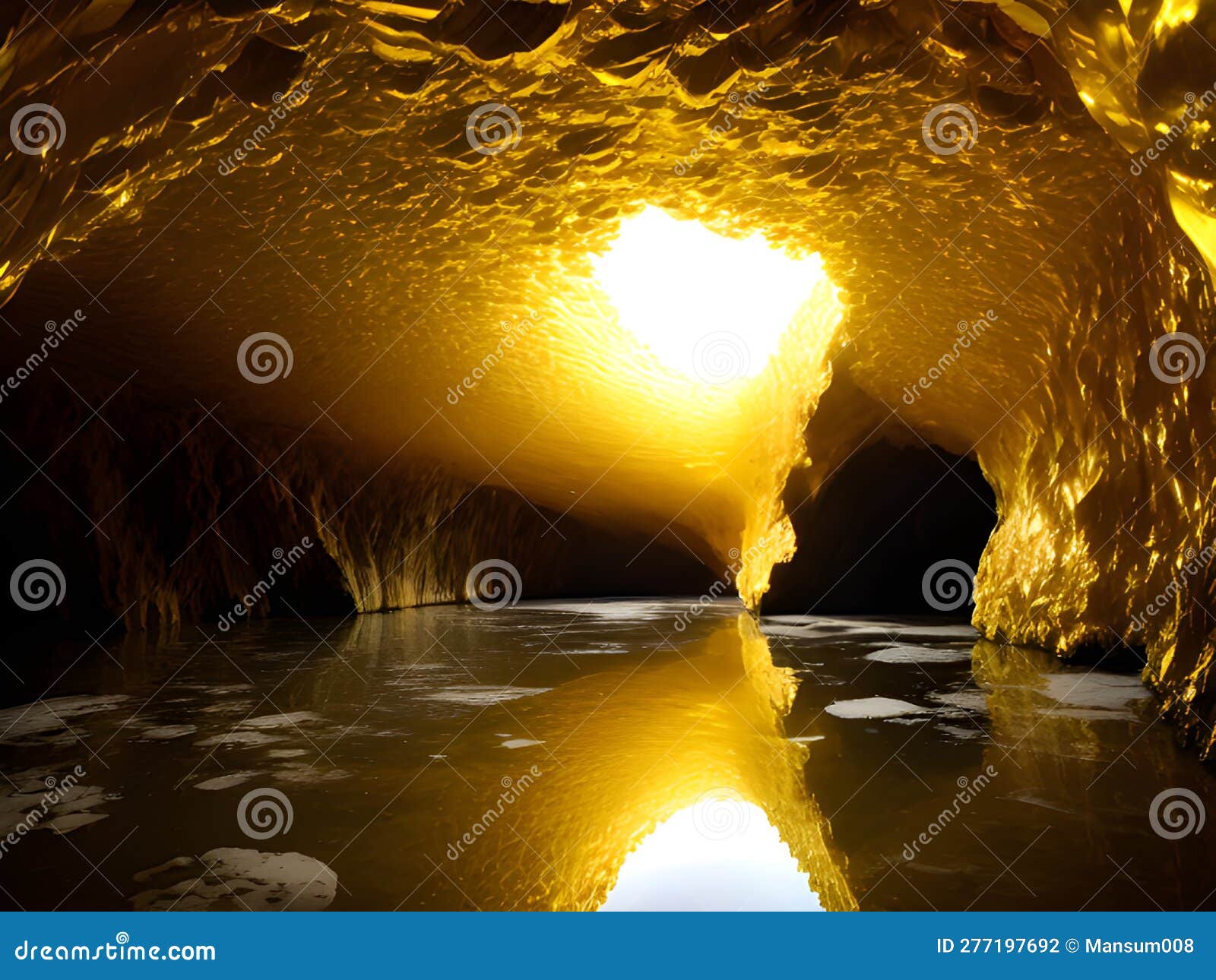 Close Up Gold Cave in the Mountain, AI Generated Stock Photo - Image of ...