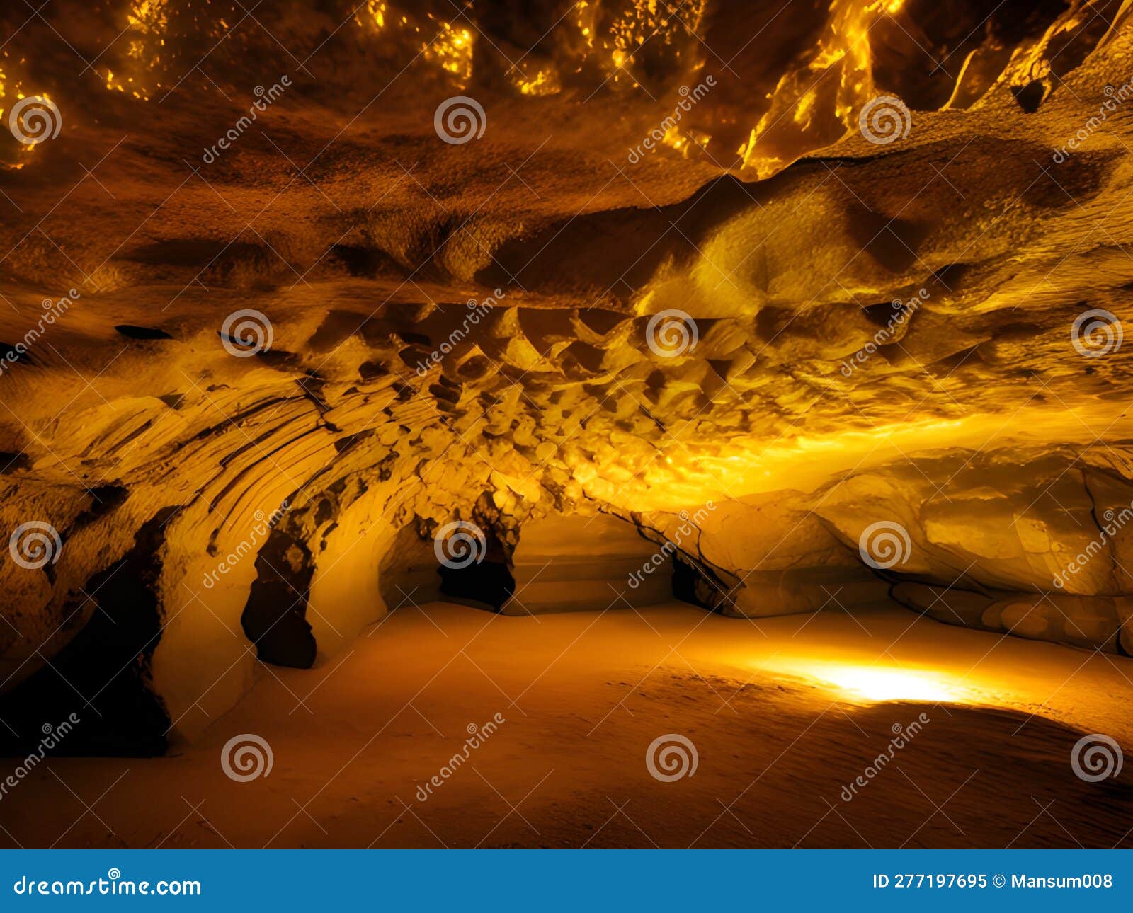 Close Up Gold Cave in the Mountain , AI Generated Stock Image - Image ...