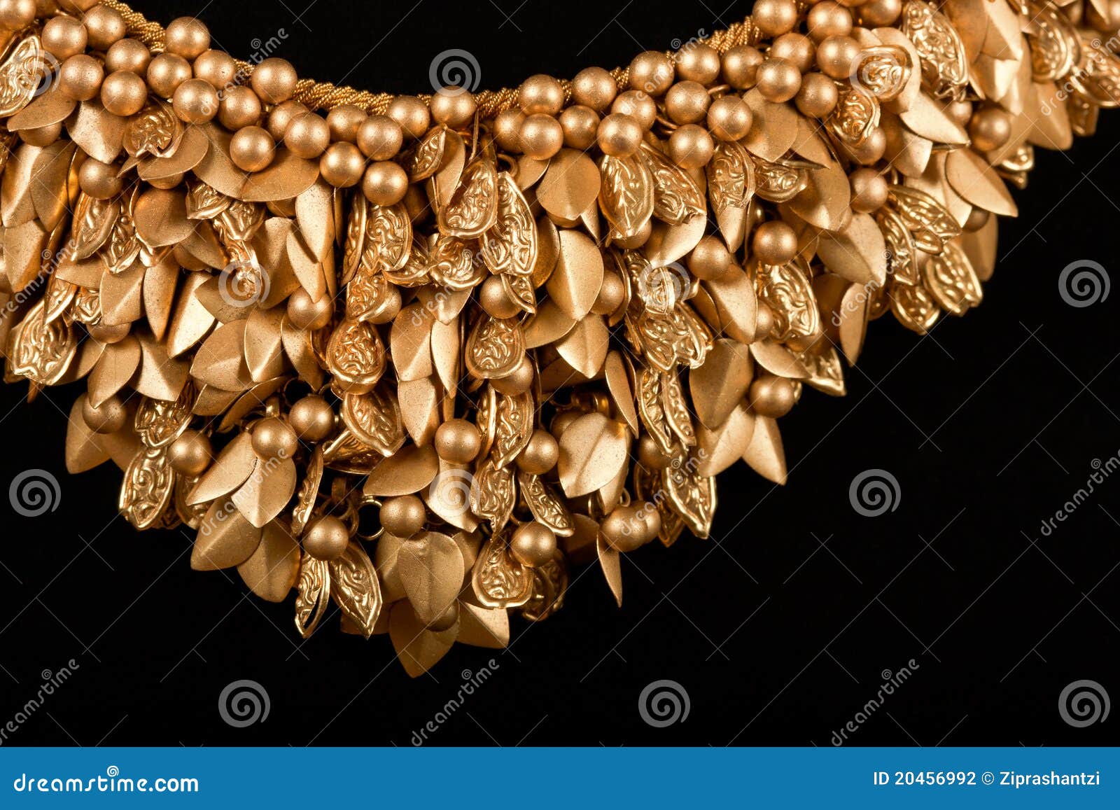 Close-up of gold necklace stock photo. Image of gems - 20456992