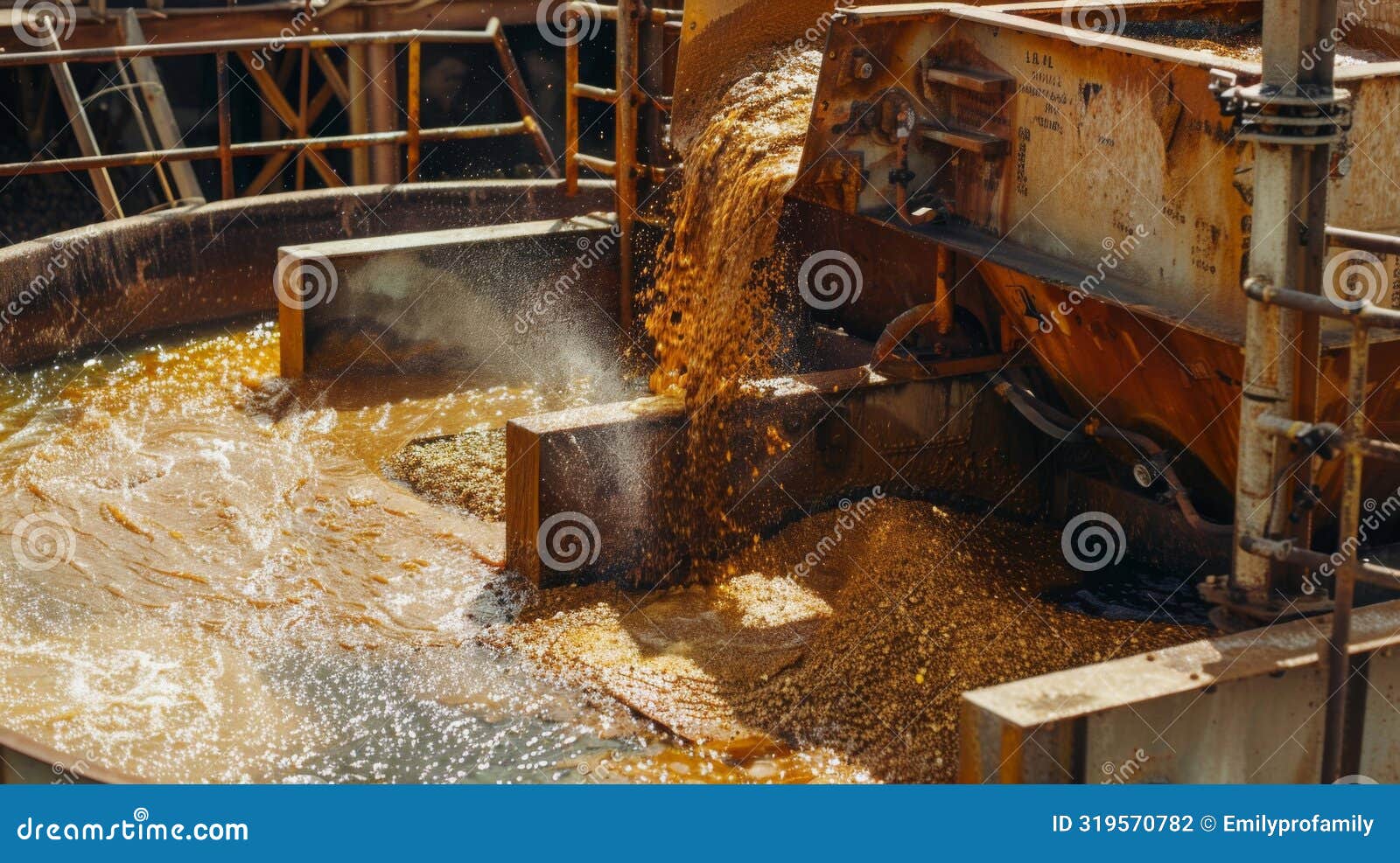 Gold Ore Processing in Industrial Plant during Daytime Stock Photo - Image of metallurgy, gold ...