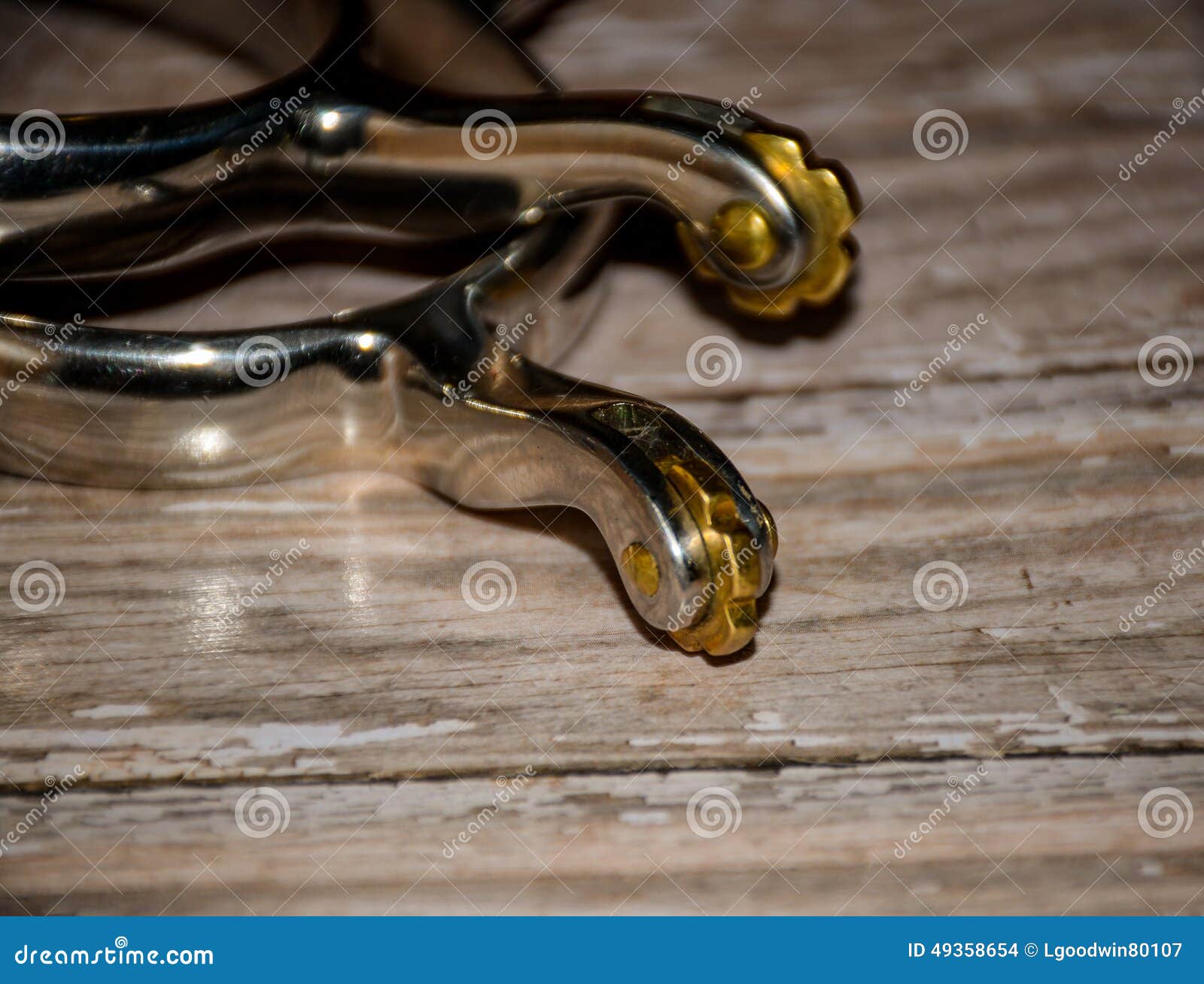 Close Up of Gold Rowel Spurs Stock Photo - Image of country, close ...