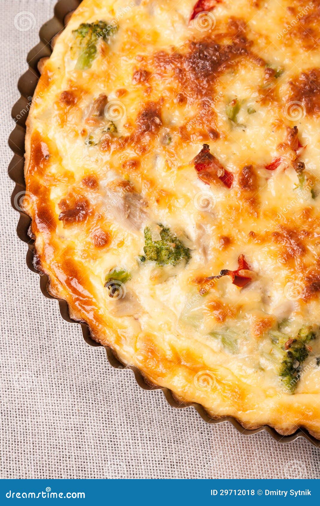 Closeup Golden Round Bake Tart in Form on Cloth Stock Photo - Image of ...