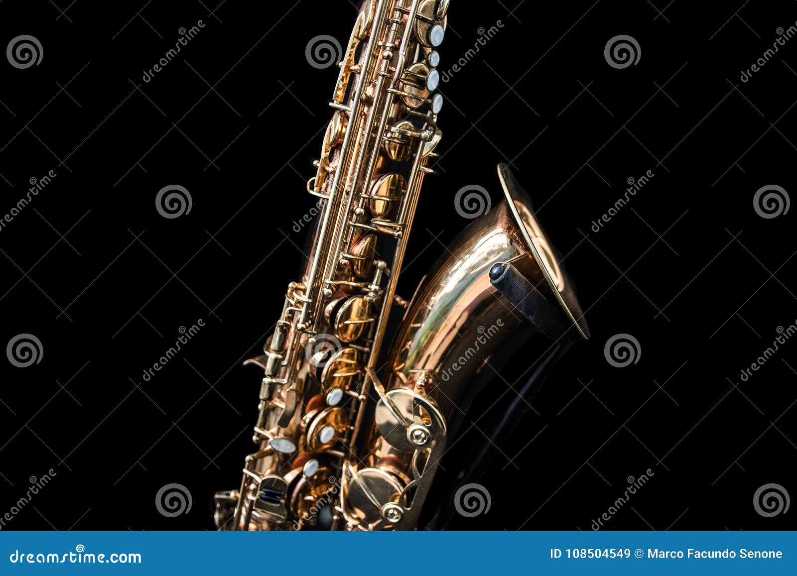Close Up of a Golden Saxophone Standing Stock Image - Image of ...