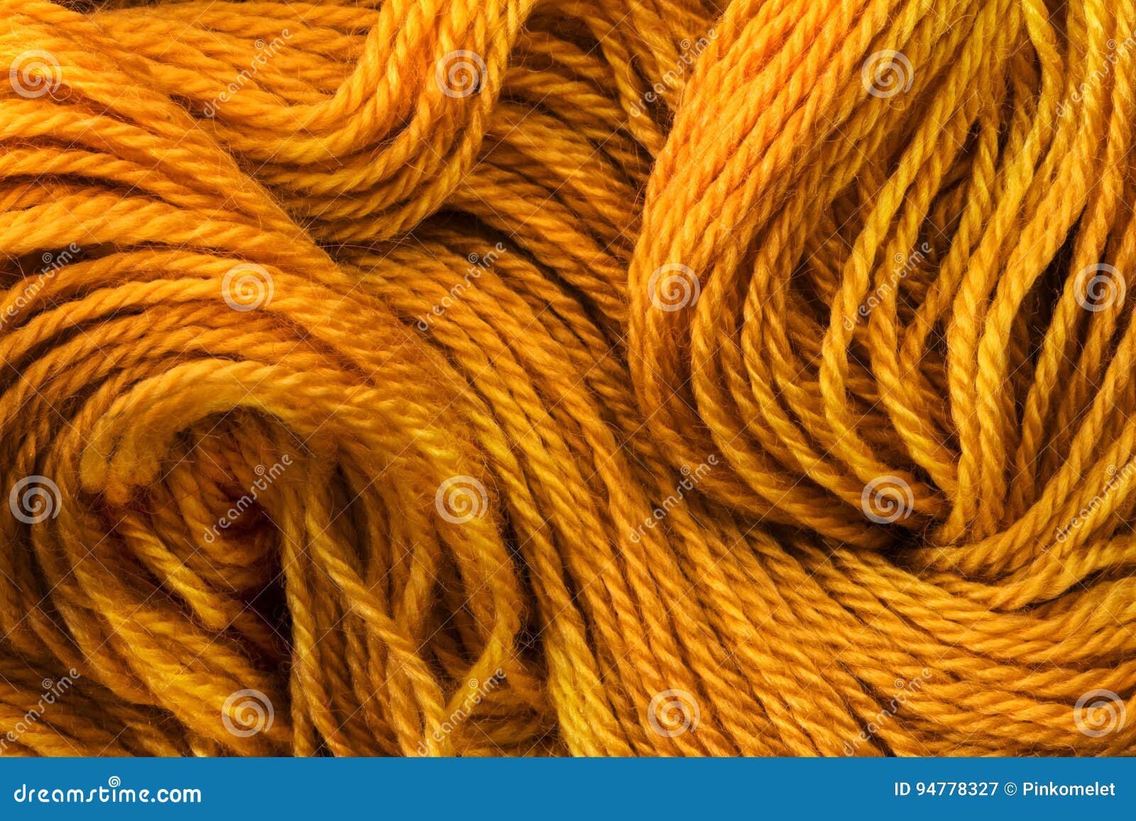 Close Up the Golden Yellow Yarn Thread As Abstract Background Stock ...