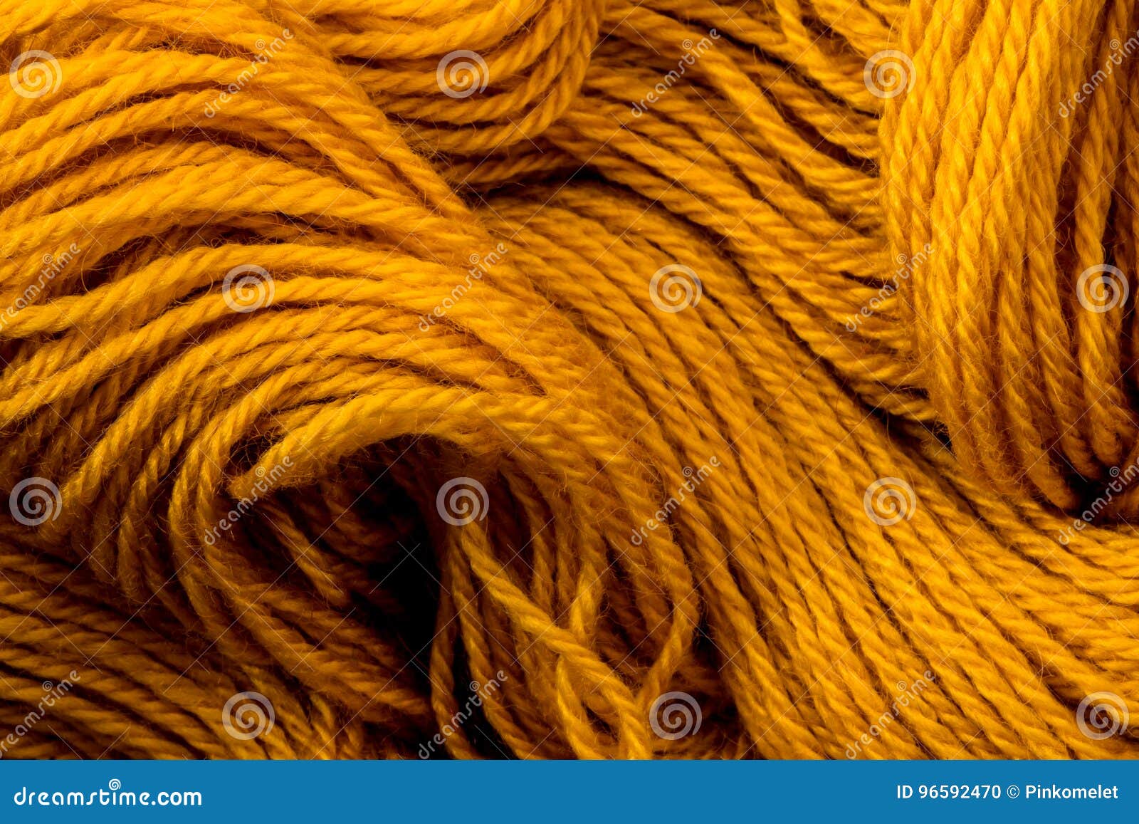 Close Up the Golden Yellow Yarn Thread As Abstract Background Stock ...