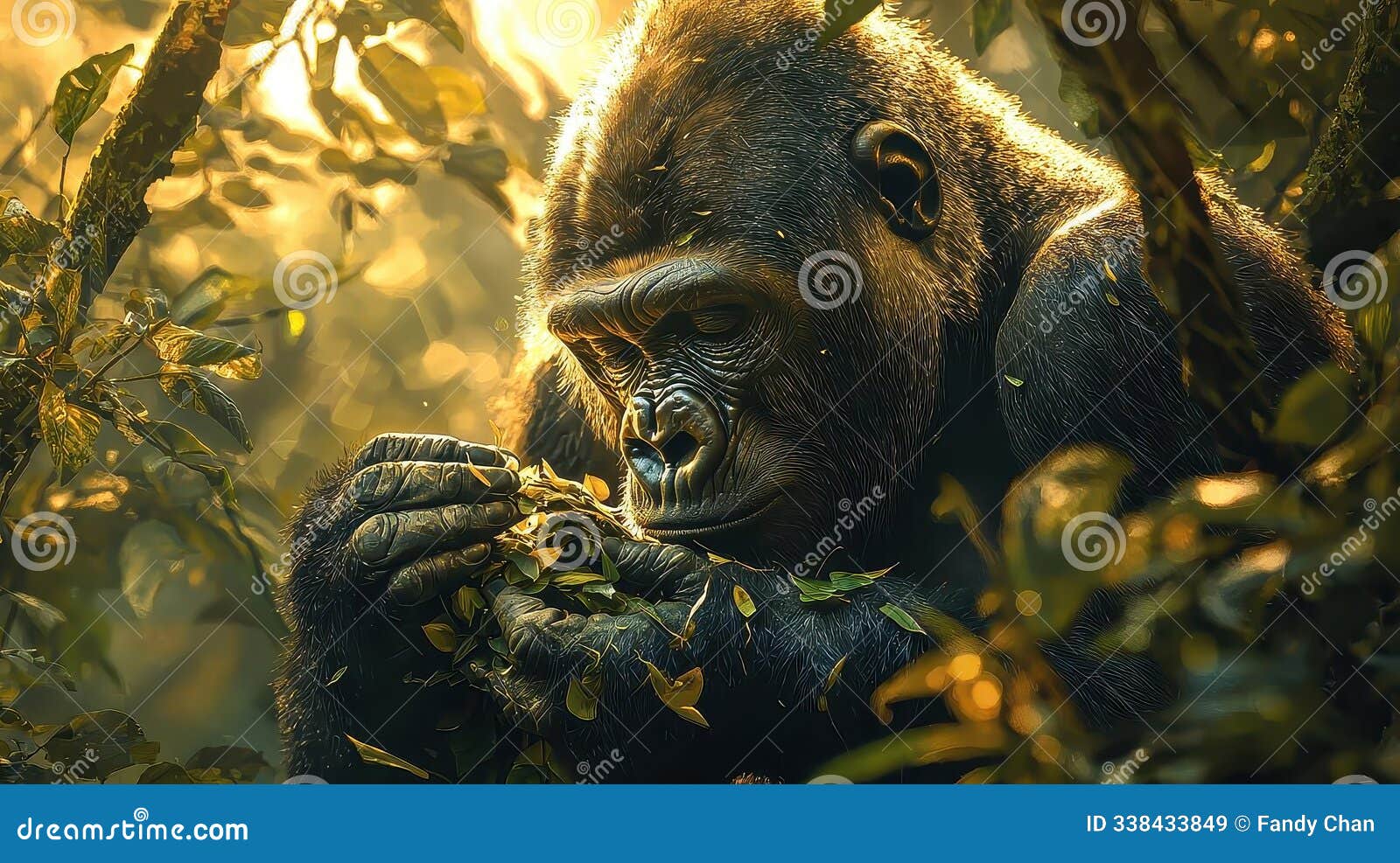 Gorilla Eating Ice Cream. Cute Wallpapers Royalty-Free Stock Photo ...
