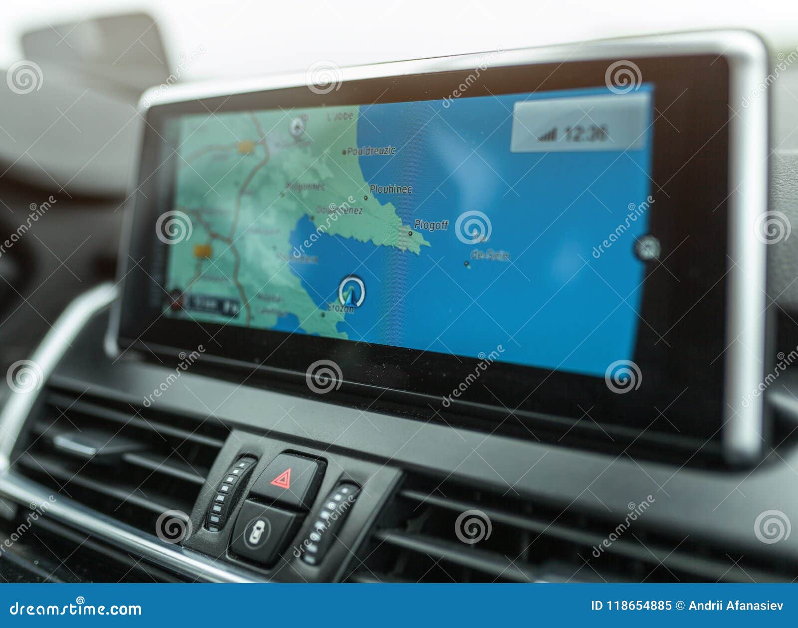Close-up of Gps Navigation System Device in Travelling Car Stock Image ...