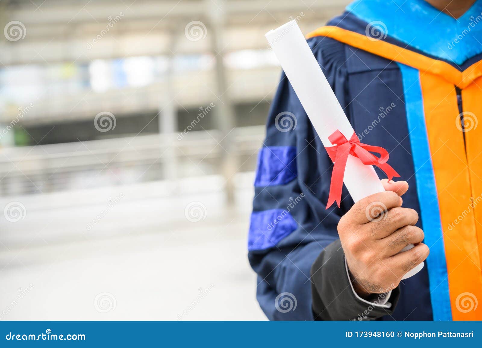Close Up Graduation Holding Graduation Cap Education Concept Stock ...