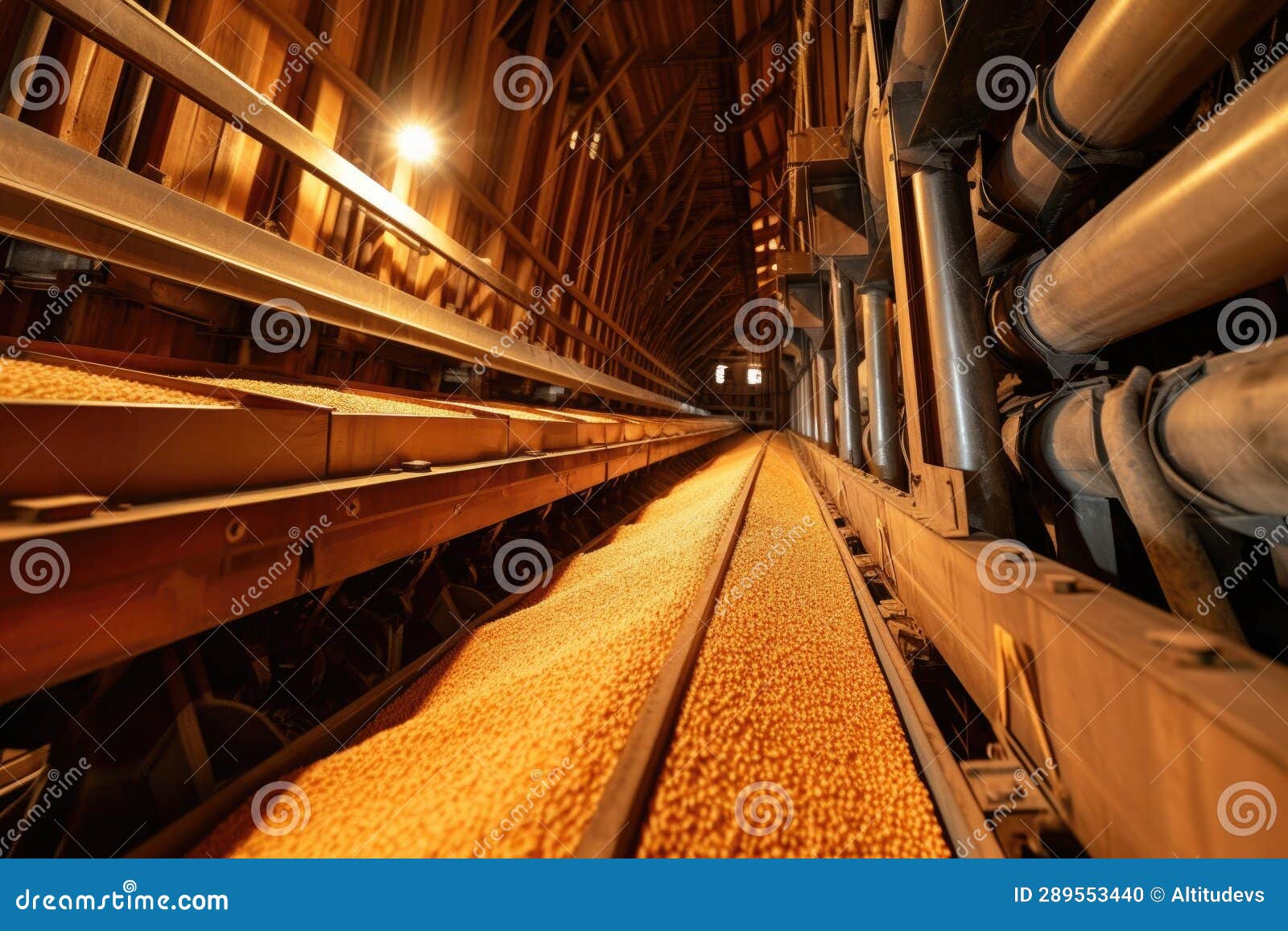 Close-up of Grain Elevator Conveyor System Stock Photo - Image of ...