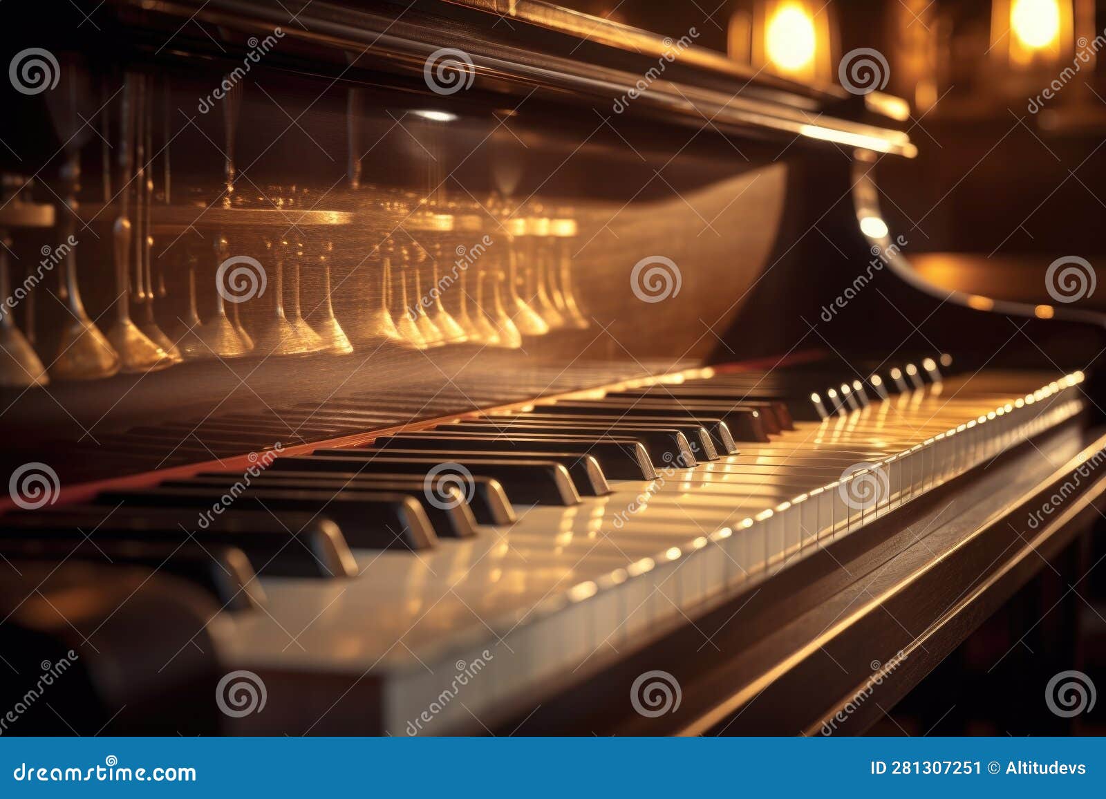 Close-up of Grand Piano Keys with Soft Lighting Stock Image - Image of ...