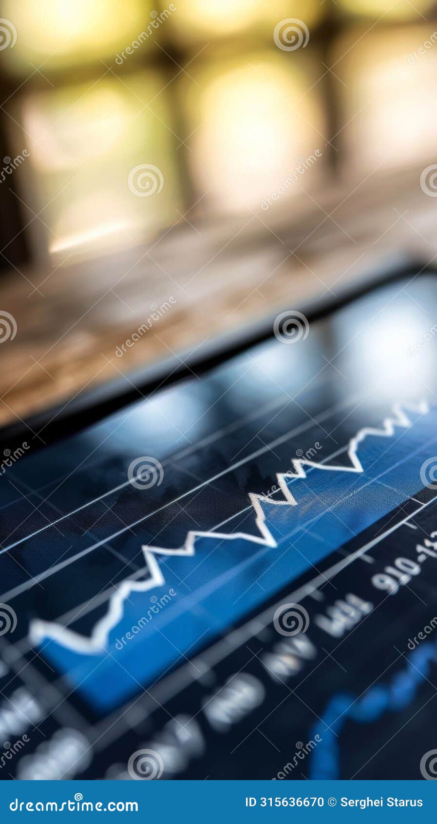 A Close Up of a Graph on the Screen of an Electronic Device, AI Stock ...