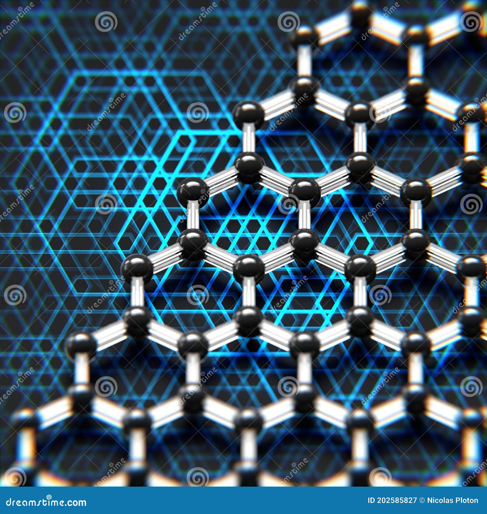 Close-up on Graphene with Hexagonal and Decorative Background Stock ...