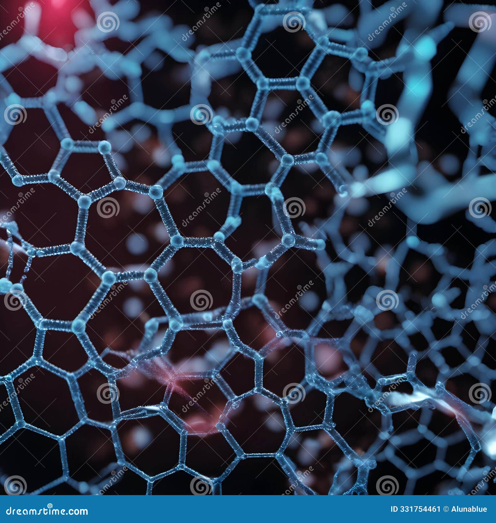 Close-up of Graphene Molecular Structure with Blue Light Stock ...