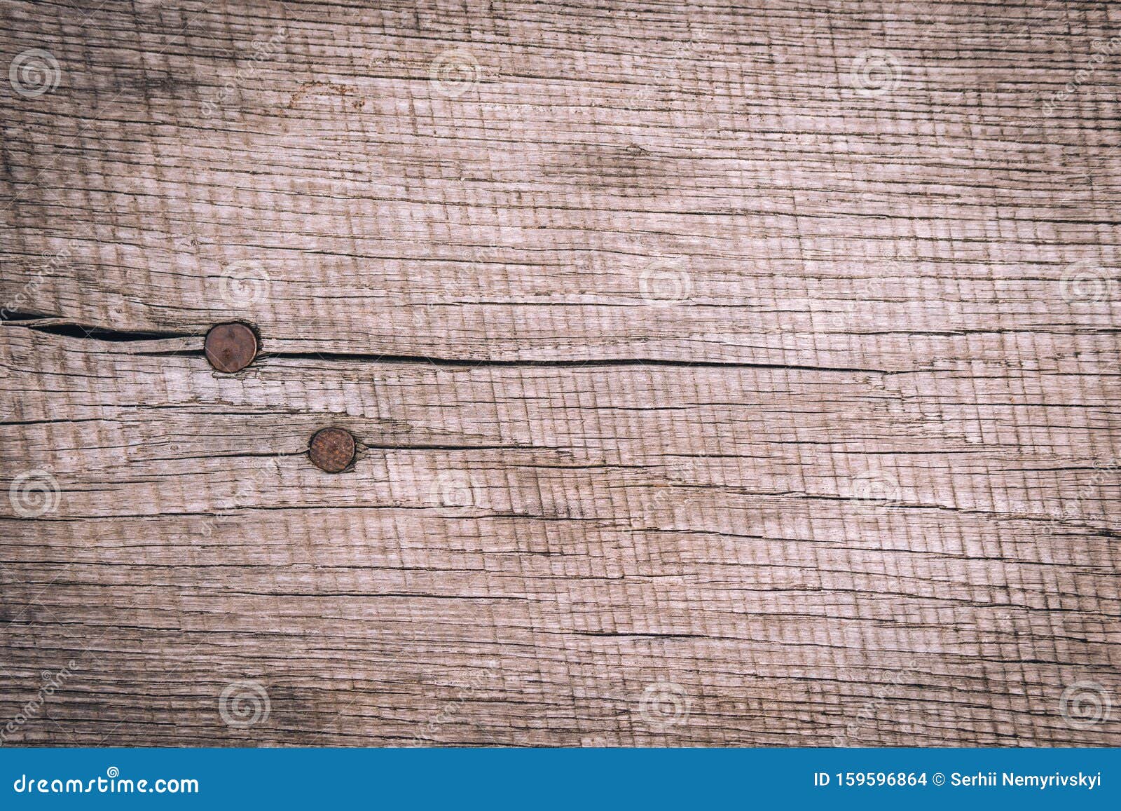 Close Up of Gray Old Wooden Background. Rust Nails Stock Photo - Image ...