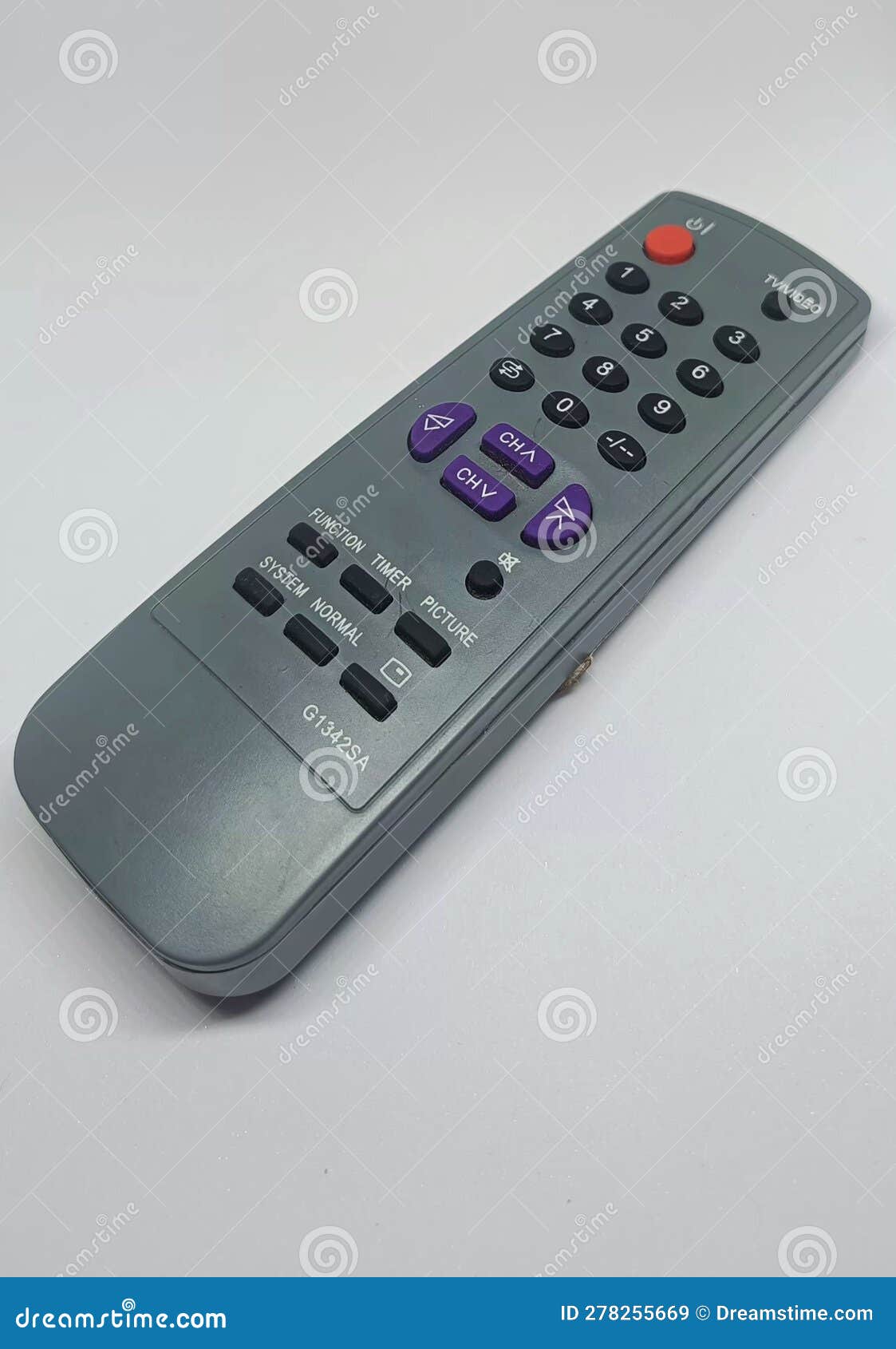 Close Up of a Gray Television Remote on a White Background Stock Image ...