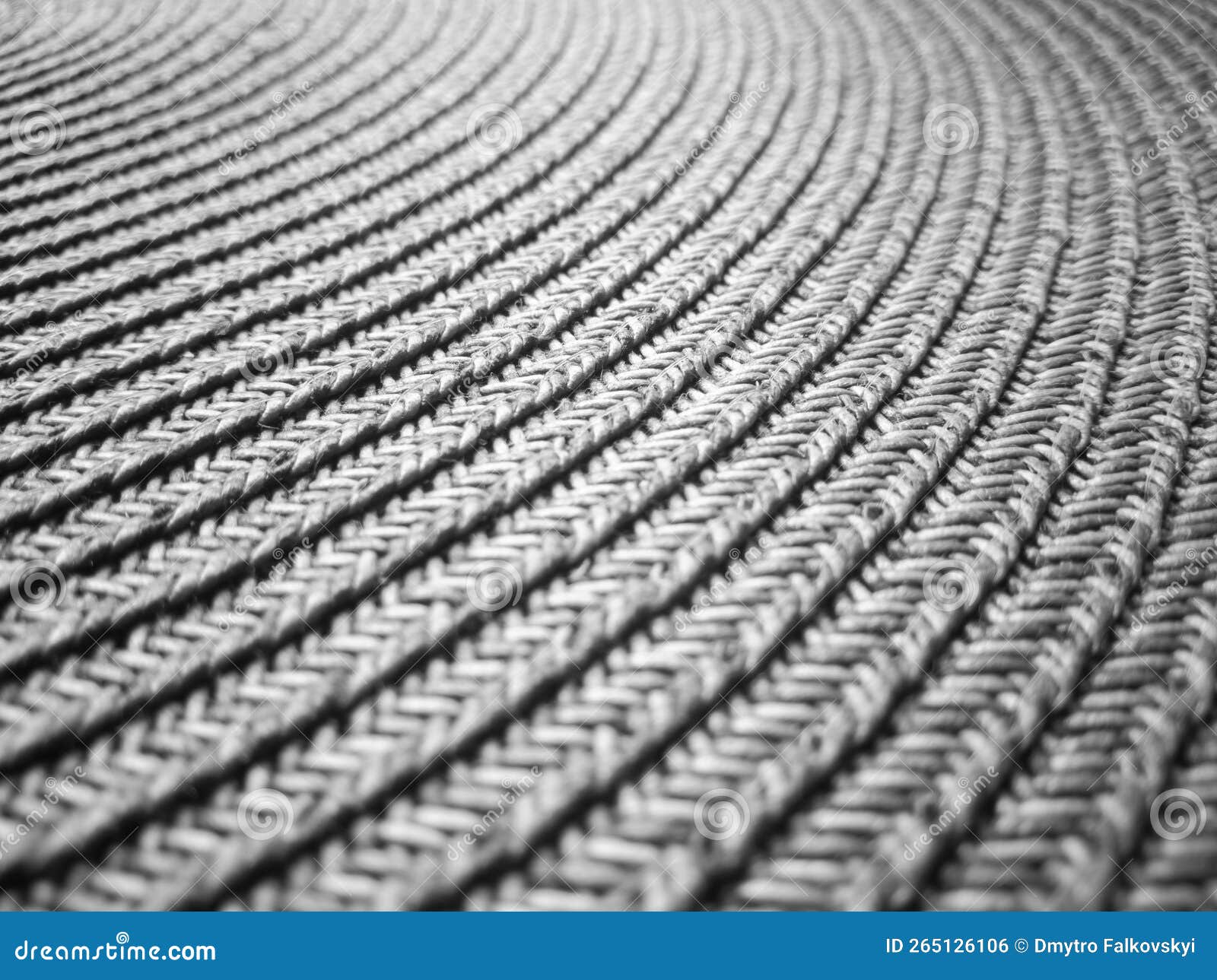 Close-up of Gray Wicker Fabric with Trails Twisted in a Circle Stock ...