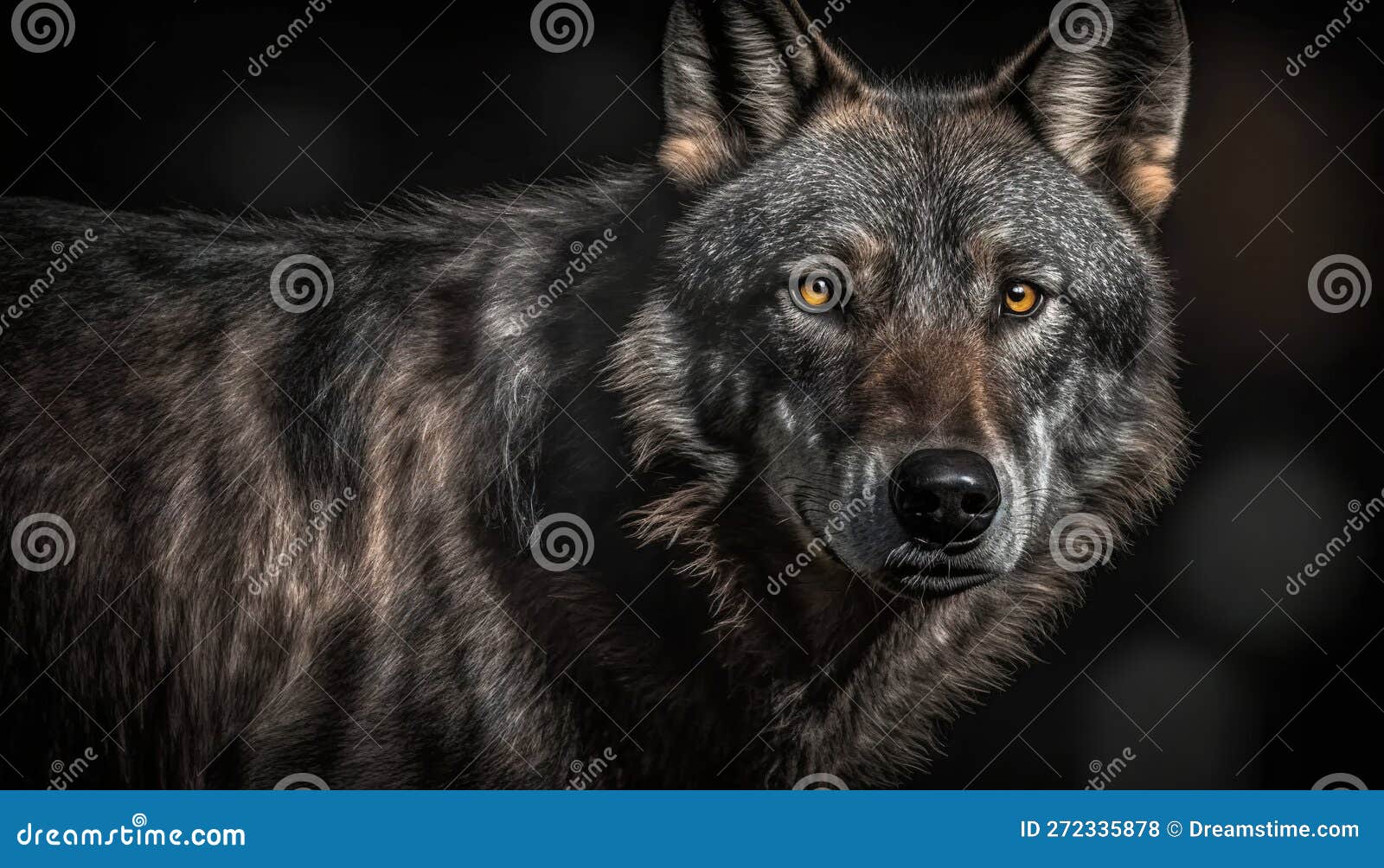A Close Up of a Gray Wolf with Yellow Eyes Looking at the Camera Stock ...